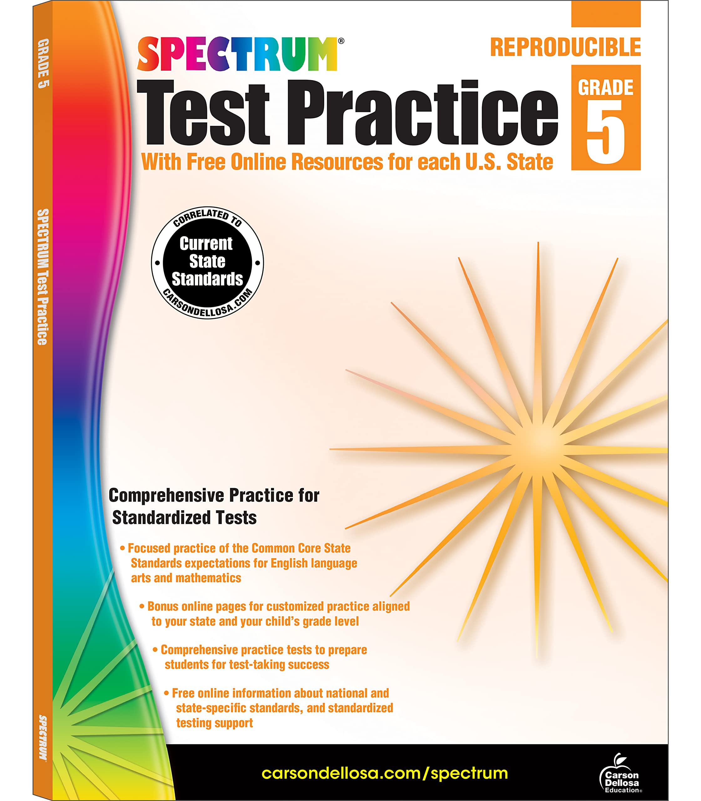 Spectrum Test Practice 5th Grade Workbooks All Subjects, Math, Language ...