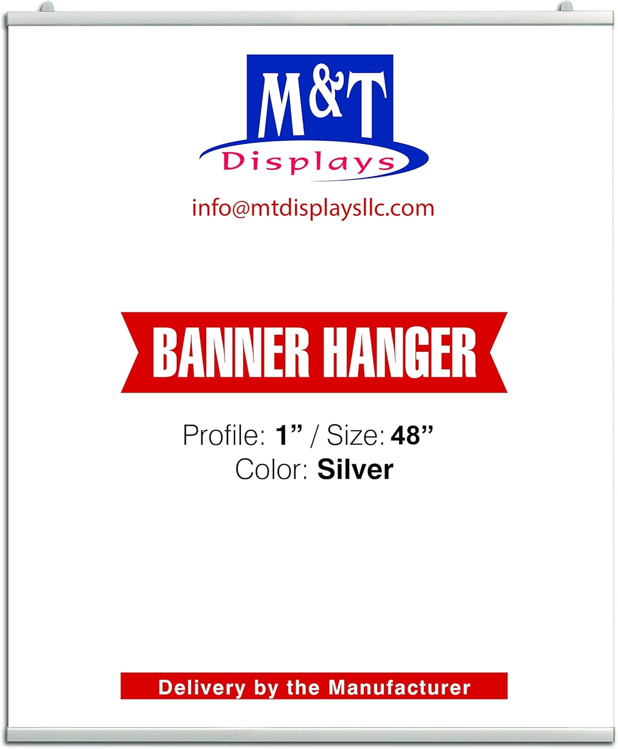 Amazon.com: M&T Displays Newage Snap Poster Banner Clamp 48 inch Silver ...