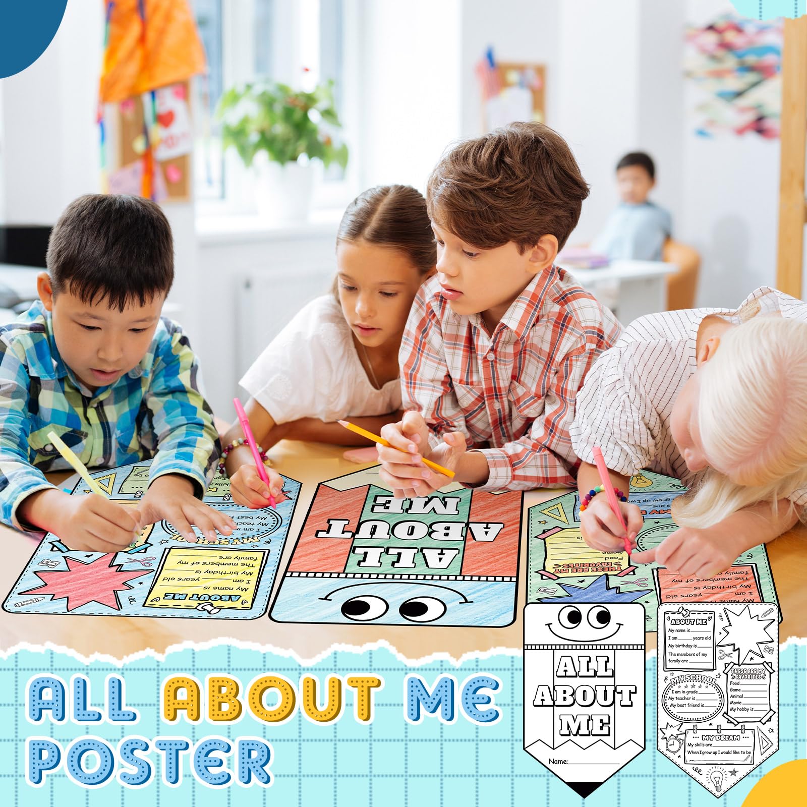 Snapklik.com : Colarr 40 Pcs All About Me Posters Star Student DIY ...
