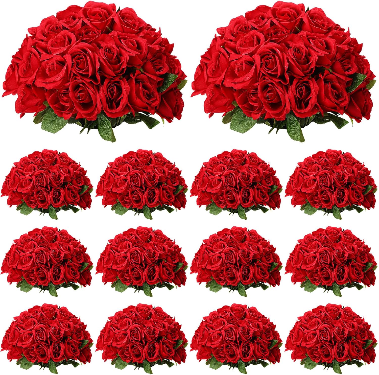 Amazon.com: Tigeen 150 Pcs Artificial Silk Rose Flowers, Realistic Faux ...