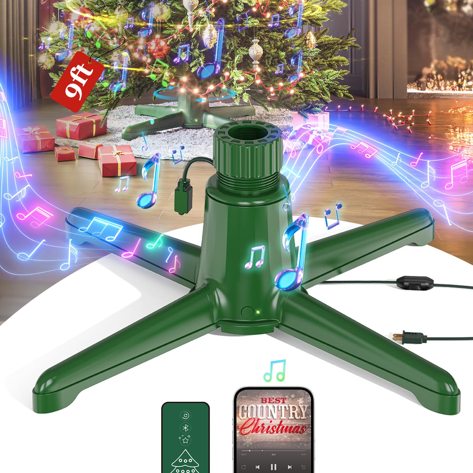Amazon.com: Musical Rotating Christmas Tree Stand【Patent Pending】, Anti ...