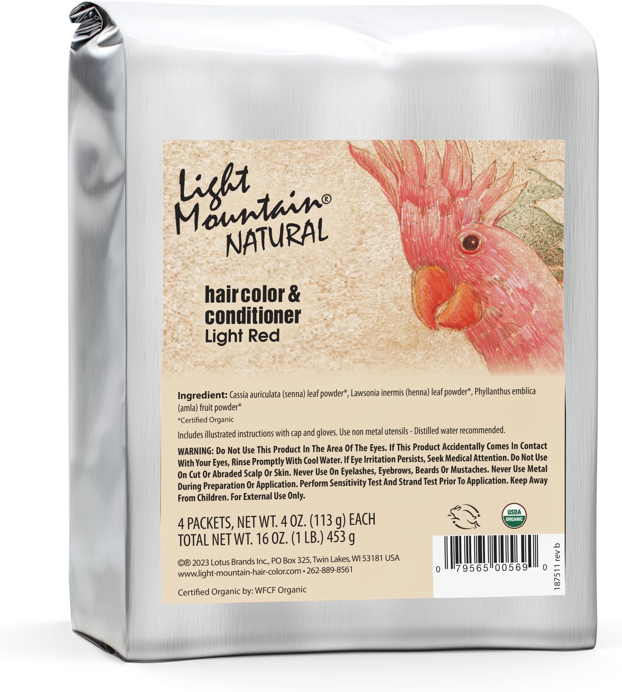 Amazon.com : Light Mountain Henna Hair Color & Conditioner - Light Red ...