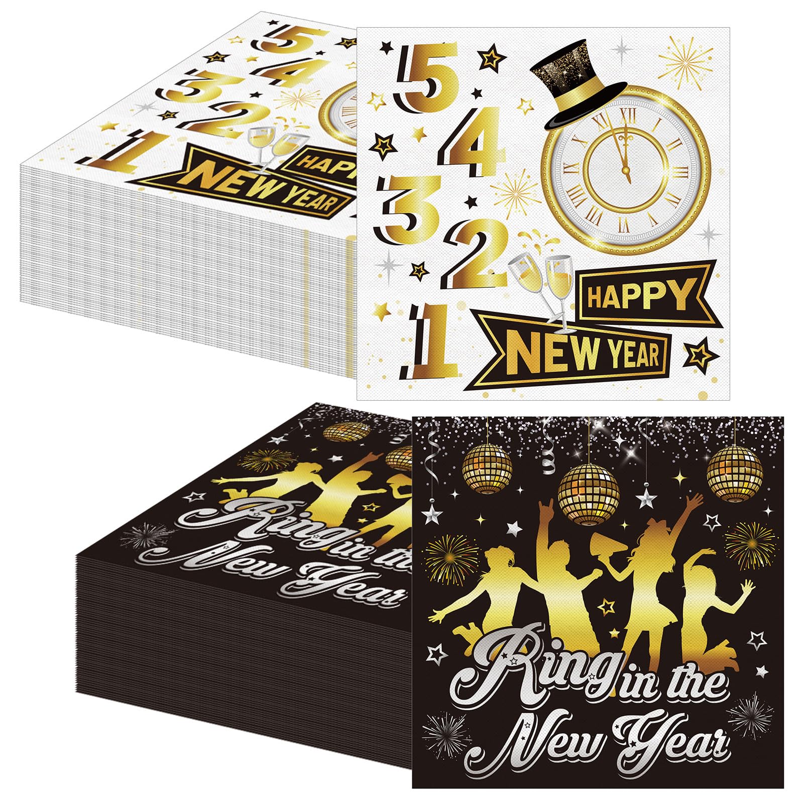 Amazon.com: HOWAF 40PCS New Years Napkins, Happy New Year Napkins ...