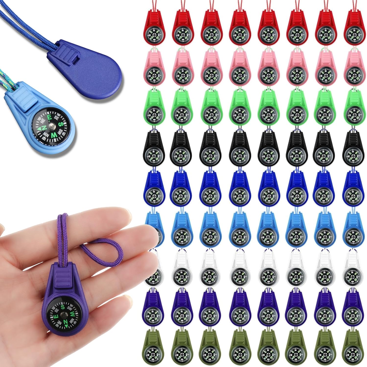 Amazon.com : 100 Pack Colorful Mini Compasses for Camping Hiking ...