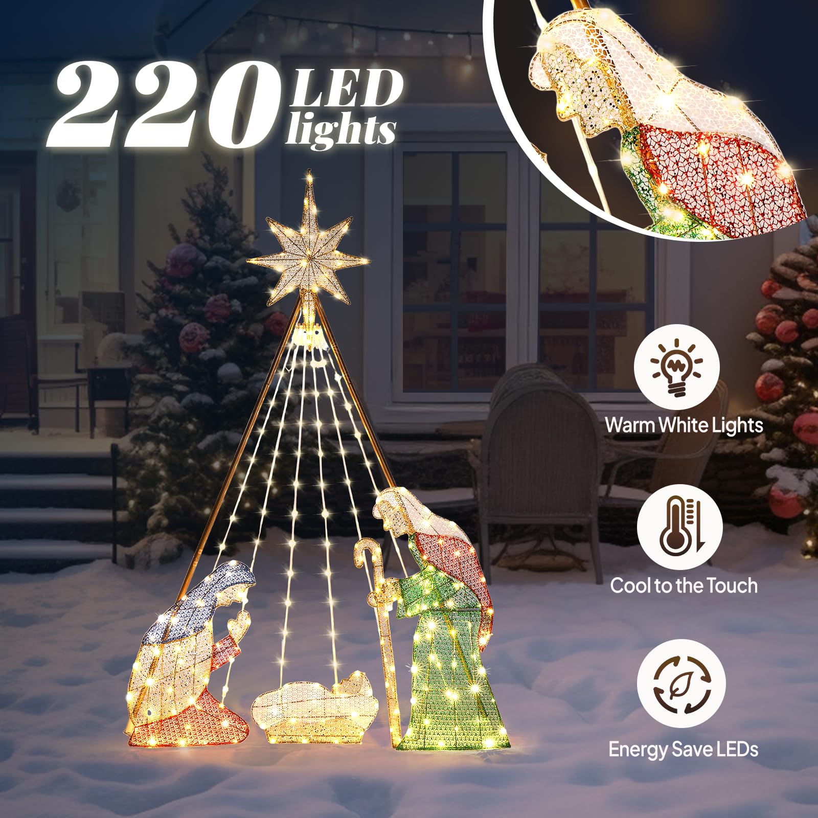 Snapklik.com : 6FT Nativity Scene For Outdoor Christmas Decorations ...