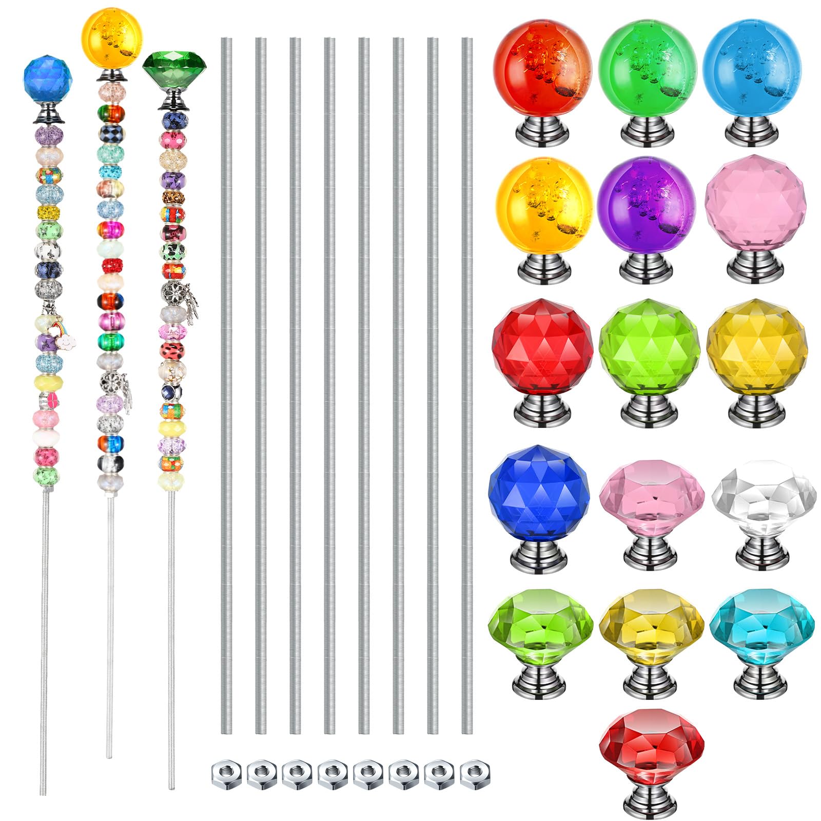 Amazon.com: Zonon 16 Pack DIY Garden Beaded Stakes Wands Kit 16 Pcs 8/ ...