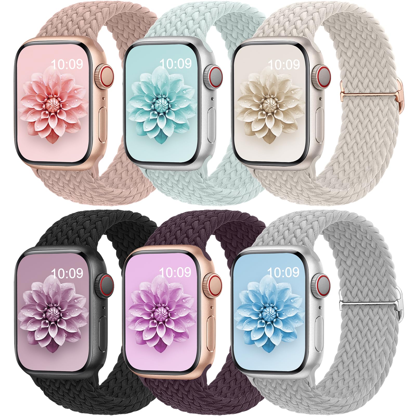 Amazon.com: 6 Pack Braided Stretchy Solo Loop Bands Compatible with ...