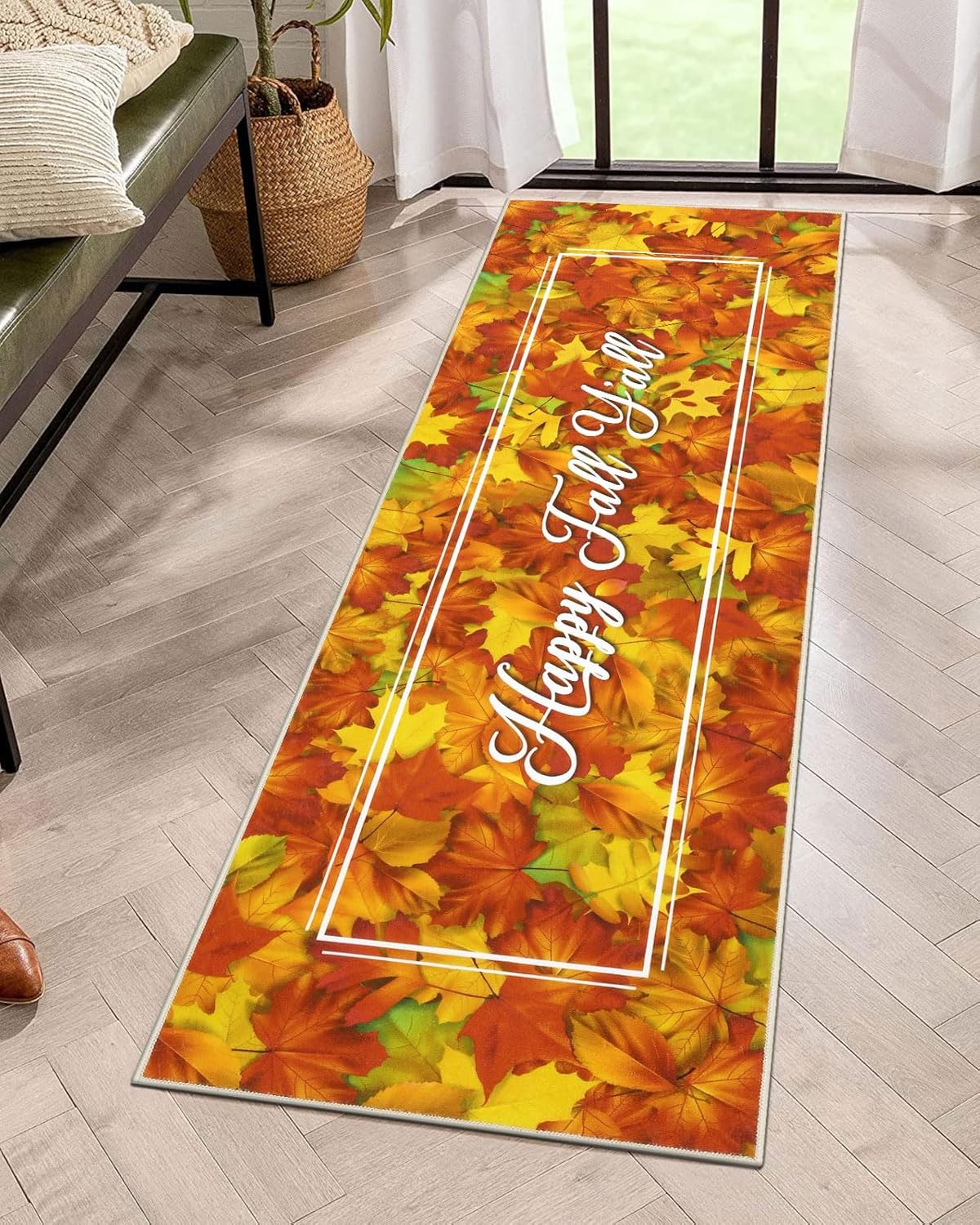Amazon.com: SHACOS Fall Runner Rug for Hallway 2x6ft Orange Maple ...
