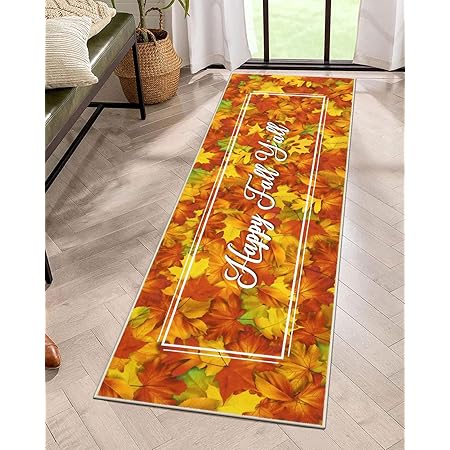 Amazon.com: SHACOS Fall Runner Rug for Hallway 2x6ft Orange Maple ...