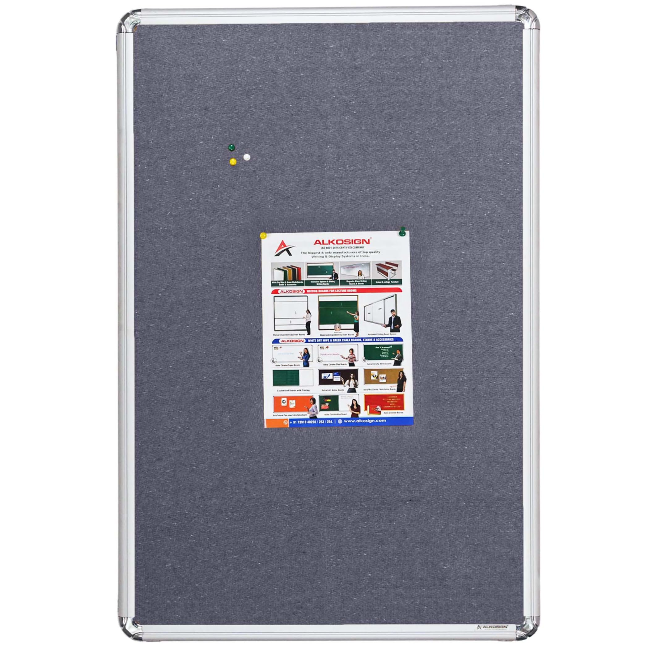 ALKOSIGN Astra Felt Notice Board -Grey (4 x 3 Feet) |Bulletin Board ...