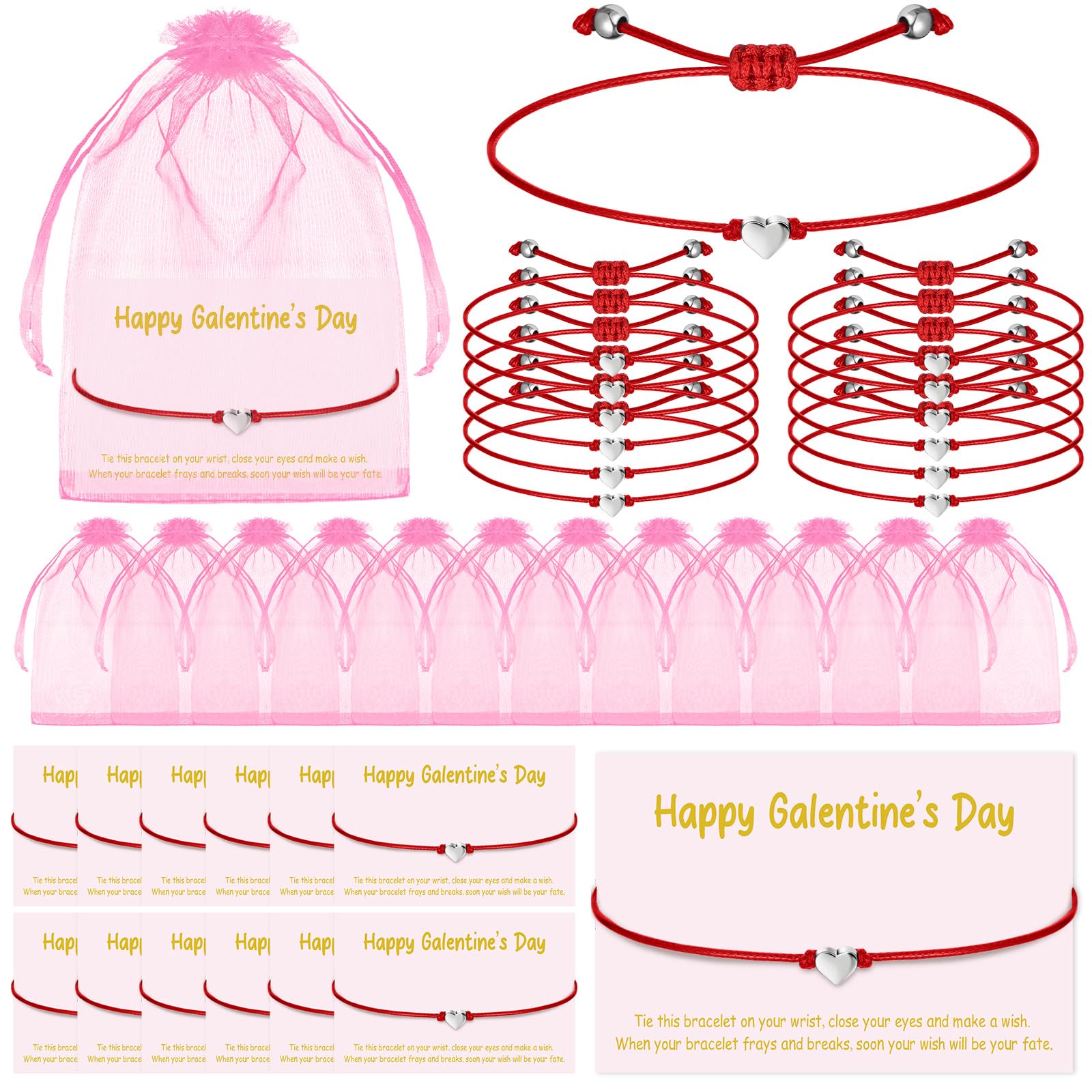 Amazon.com: Tondiamo 12 Set Happy Galentines Day Bracelets for Women ...