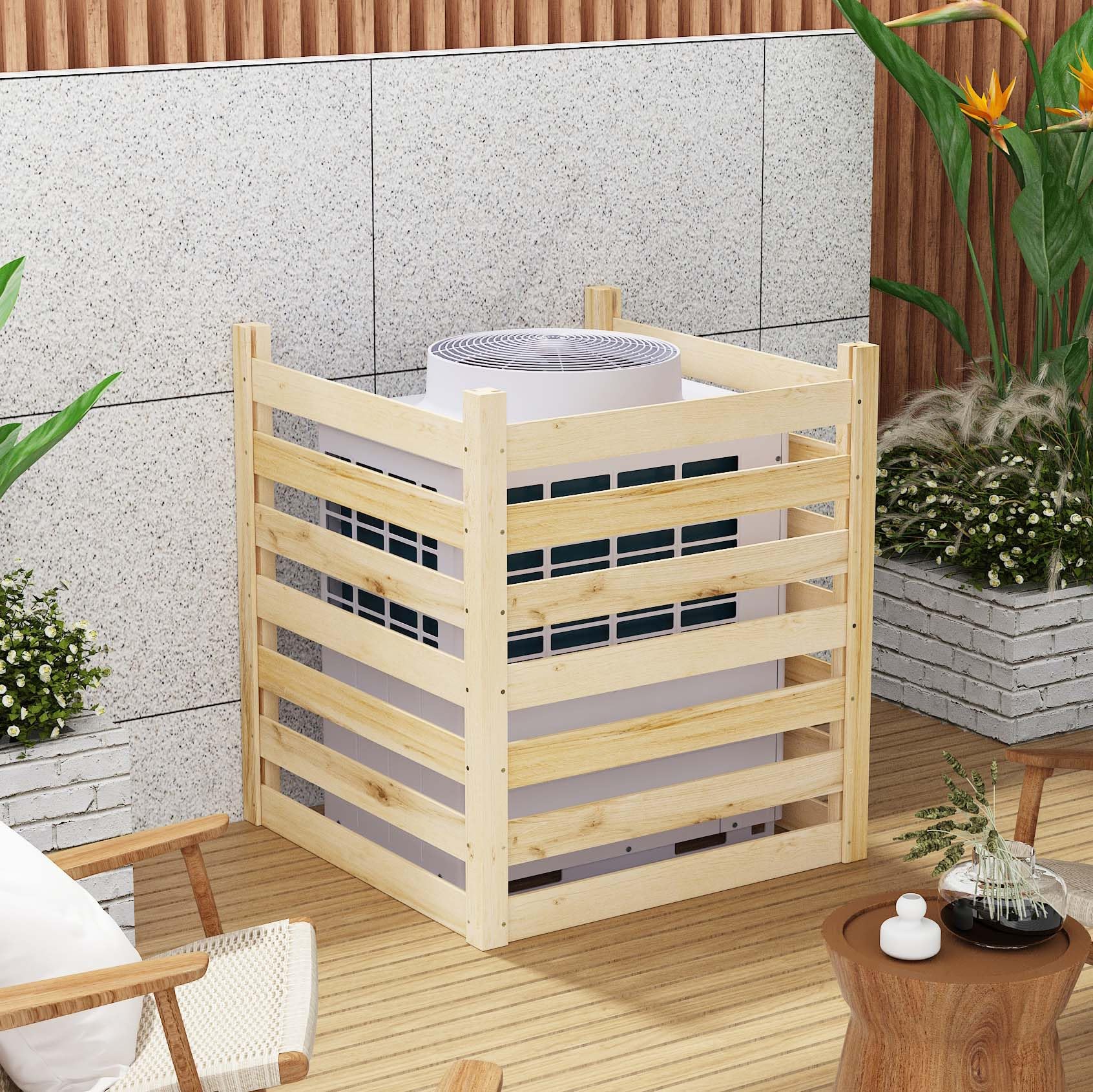 Fencing For Air Conditioning Units Wooden Air Conditioner Fence Screen