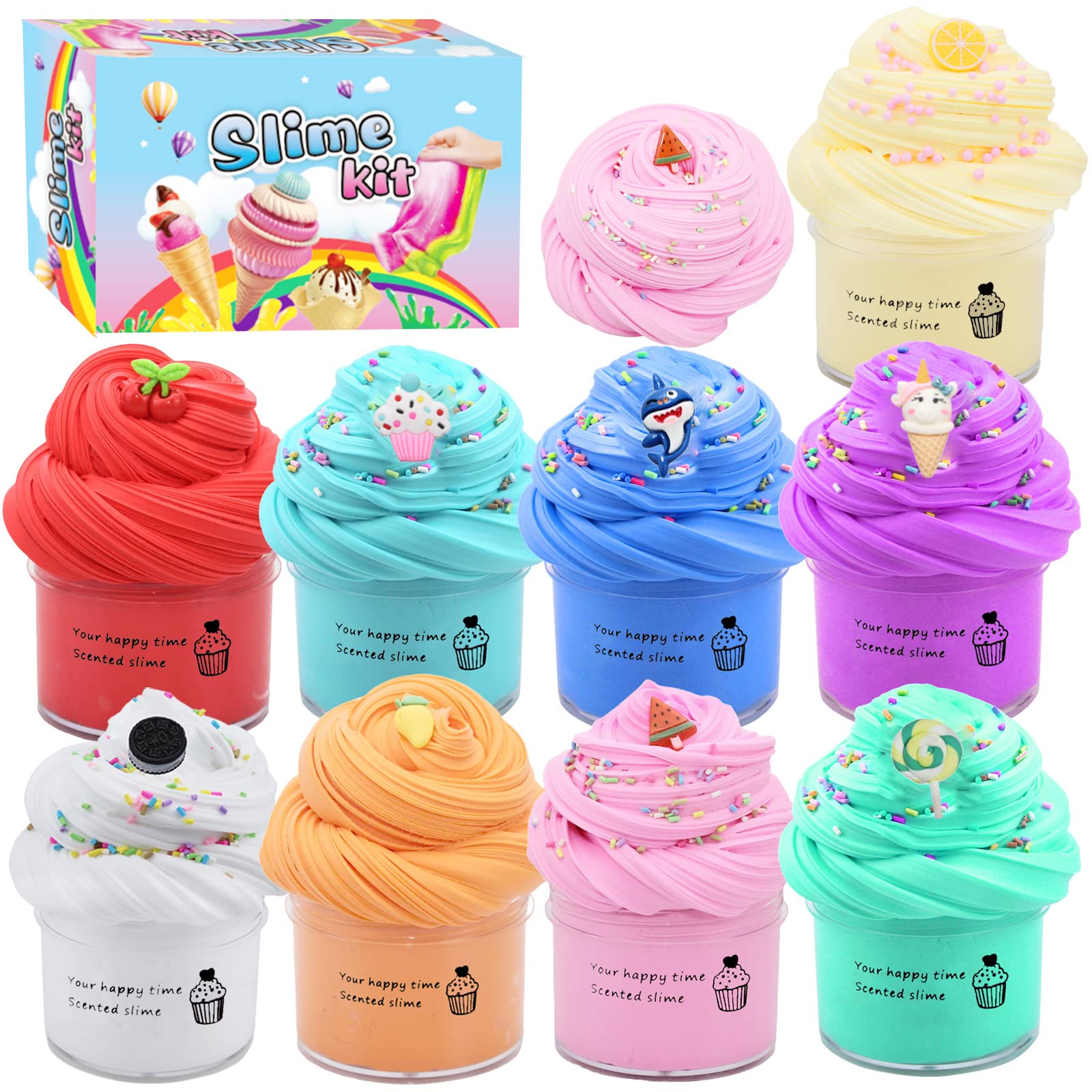 FUZETAO Butter Slime Kit for Girls 10 Pack, Party Favors with ...