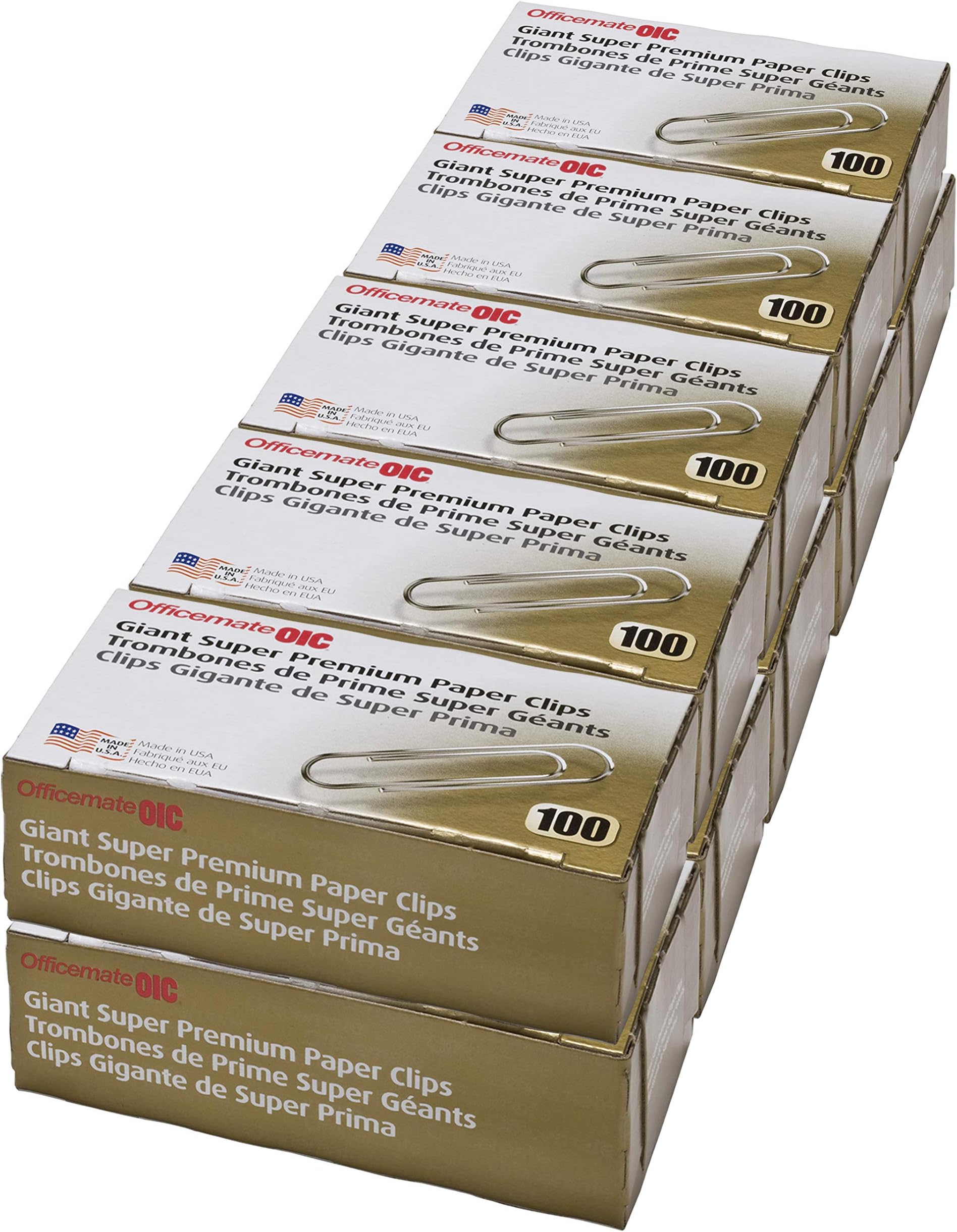 Amazon.com : Officemate OIC99915 - OIC Giant-size Non-skid Paper Clips ...