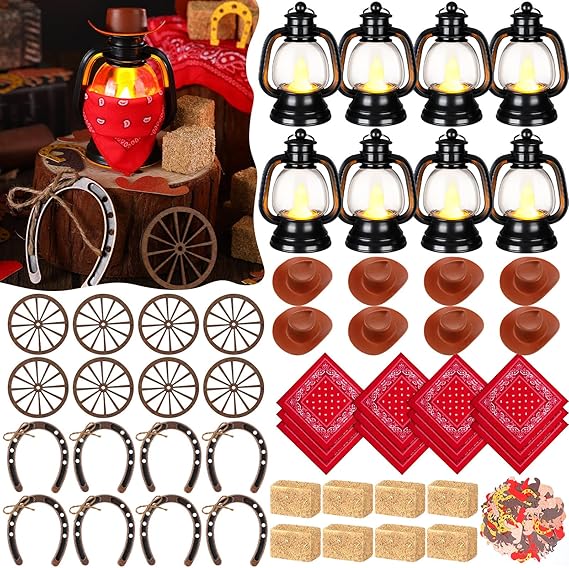 Amazon.com: Arrowbash 73 Pcs Western Party Decoration Mini Cowboy ...