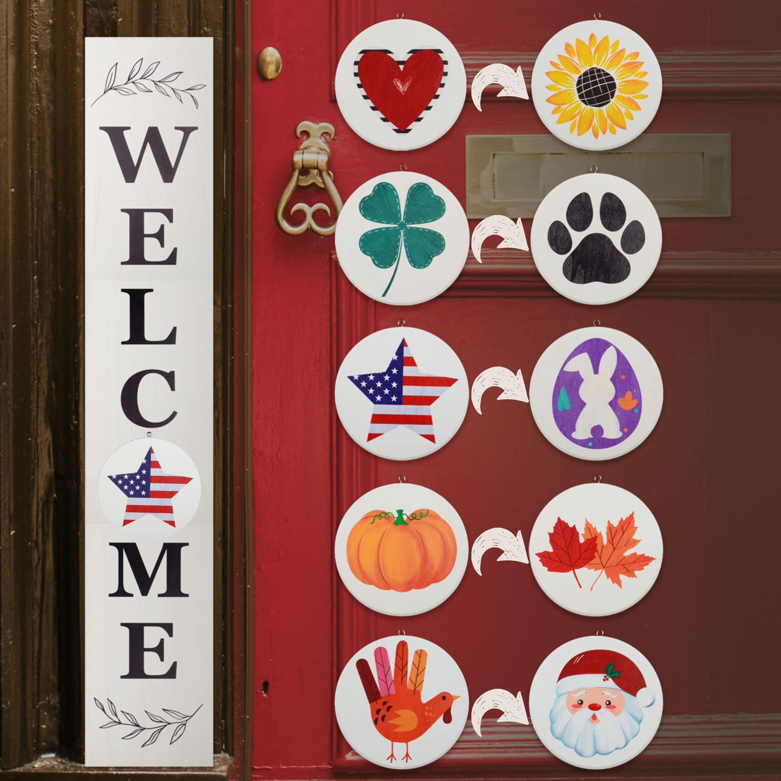 Snapklik.com : PERFNIQUE Interchangeable Welcome Sign For Front Porch ...