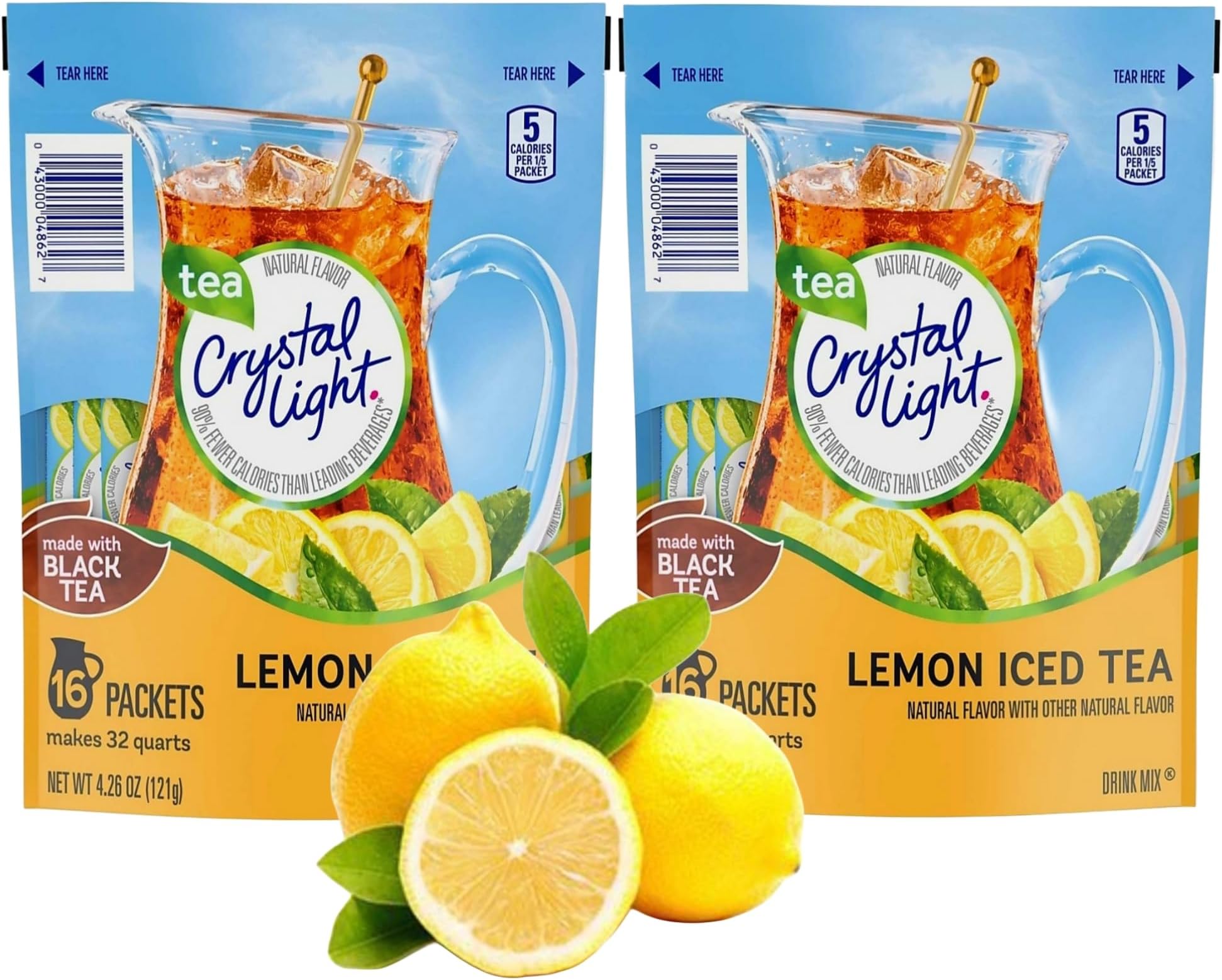 Amazon.com : Crystal- Light Lemon Iced Tea Drink Mix - 32 Packets ...