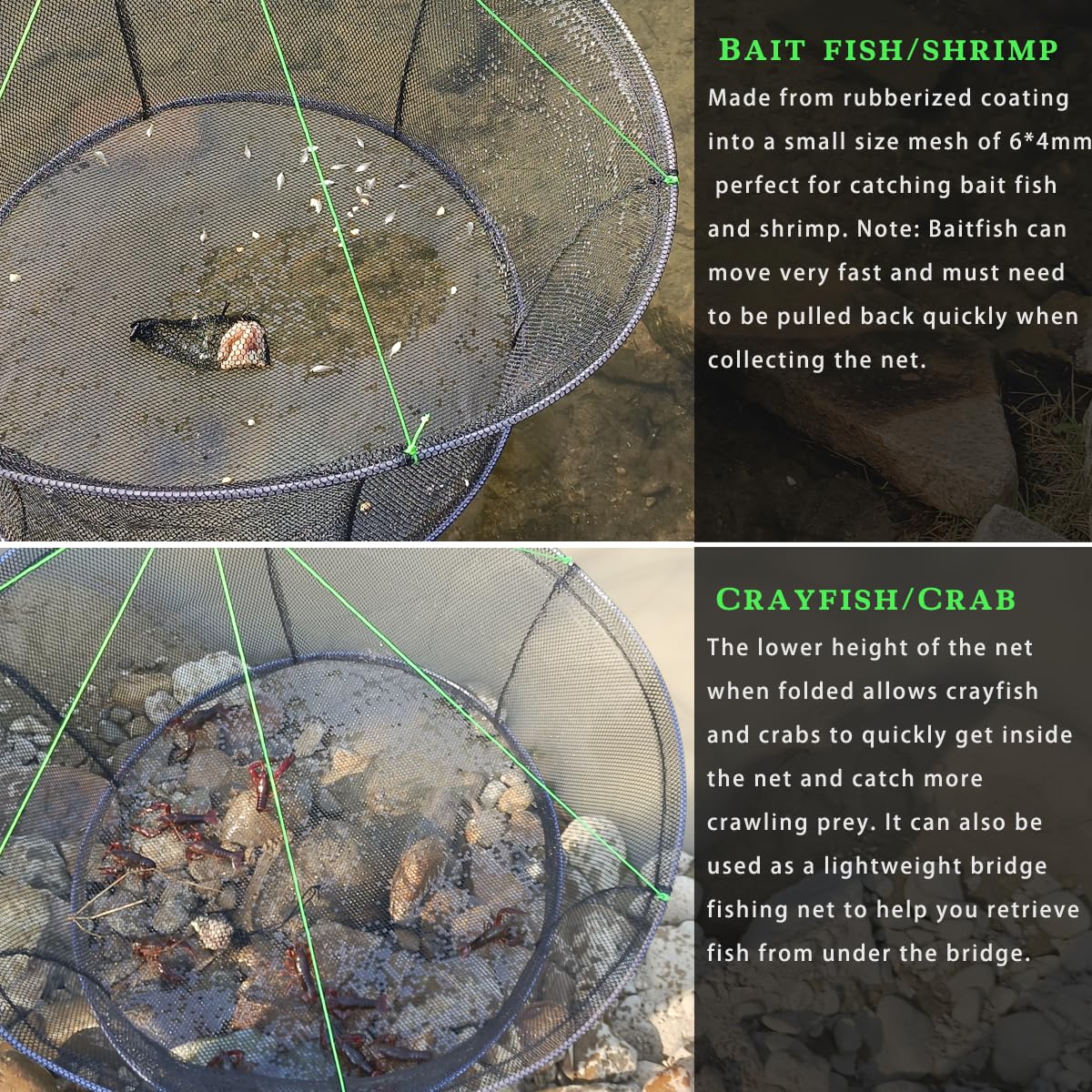 Snapklik.com : Drasry Fishing Net Trap For Crayfish Crab Bait Minnow ...