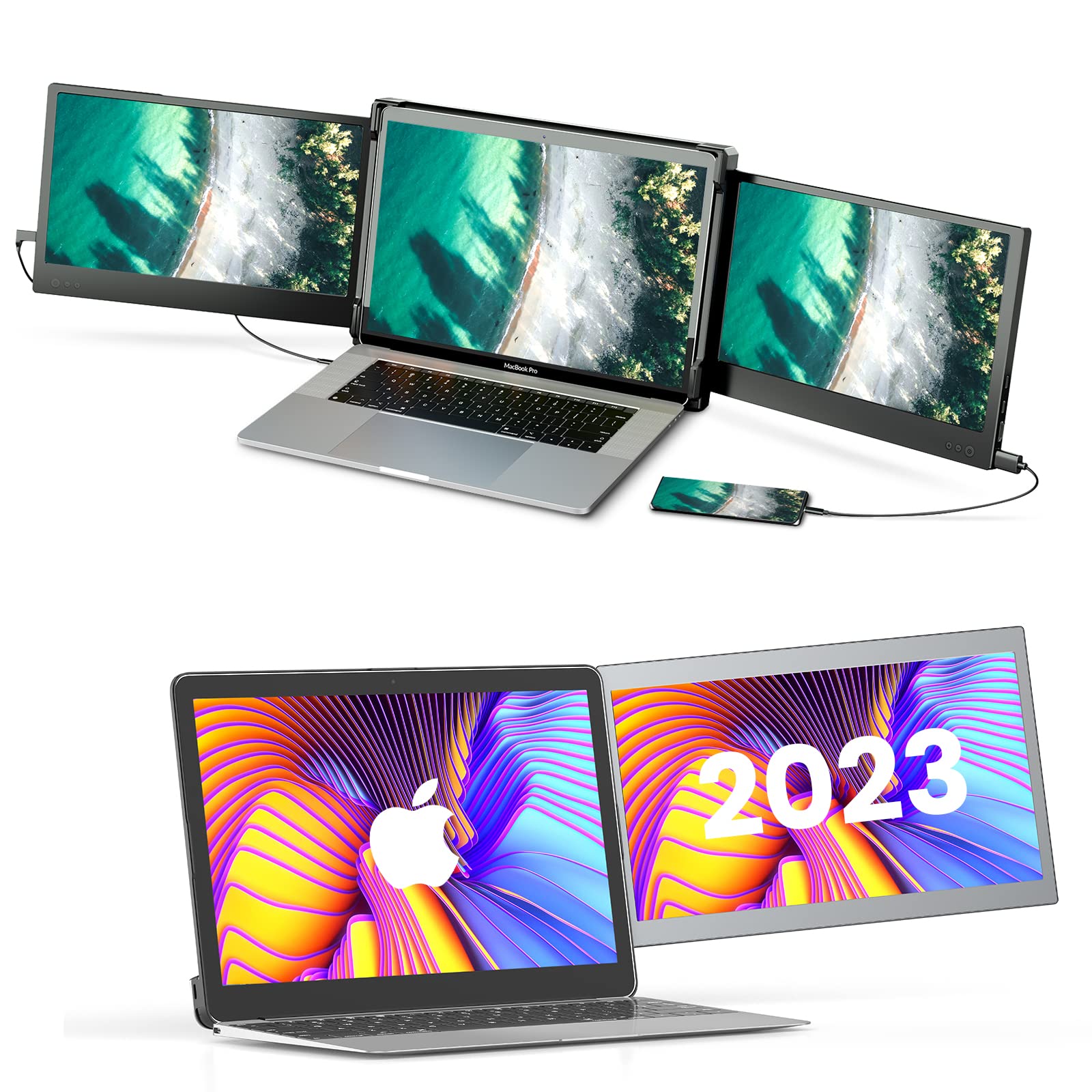 Amazon.com: Alecewey Portable Monitor for Laptop Screen Extender Dual ...