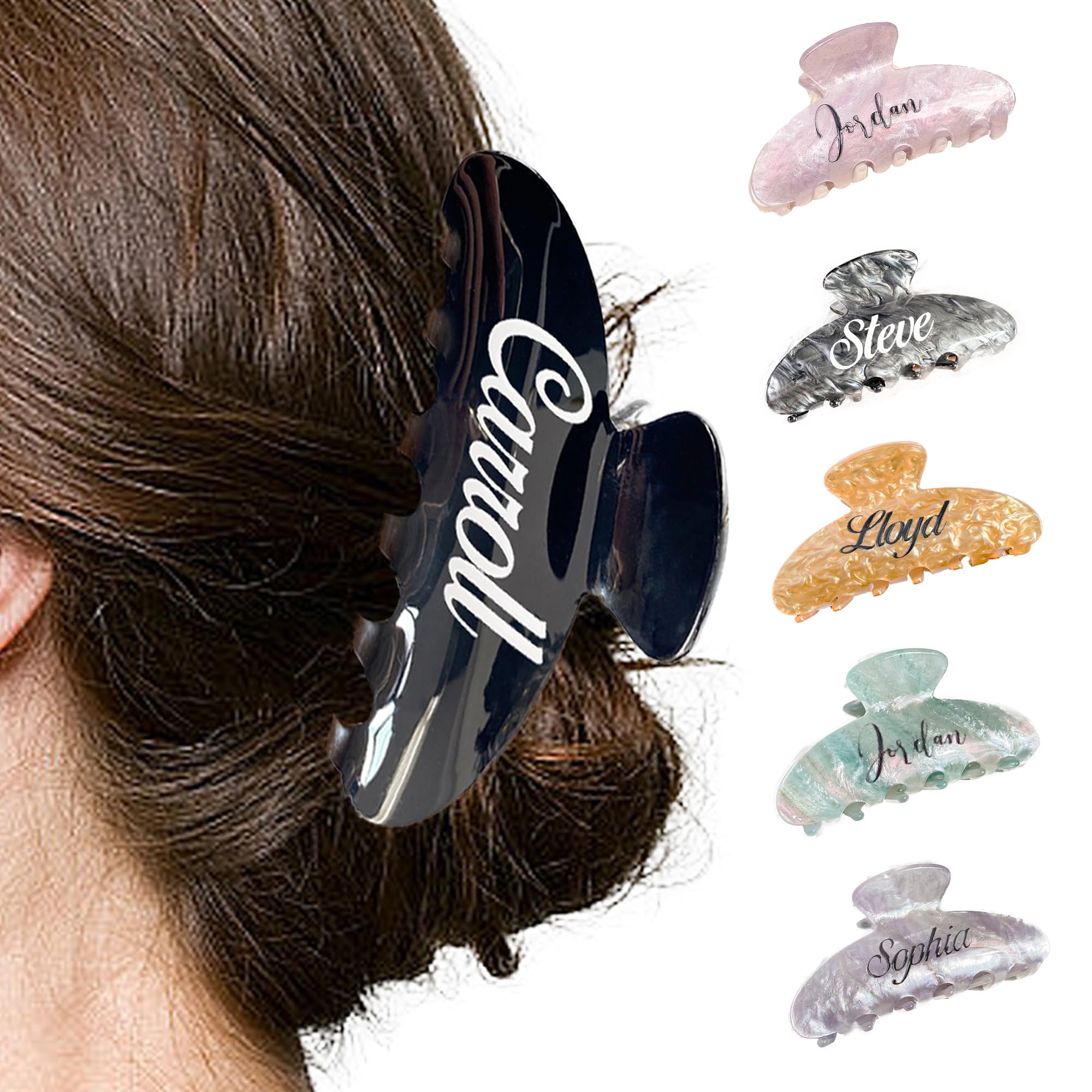 Amazon.com : Personalized Large Hair Claw Clips for Woman, Custom Name ...
