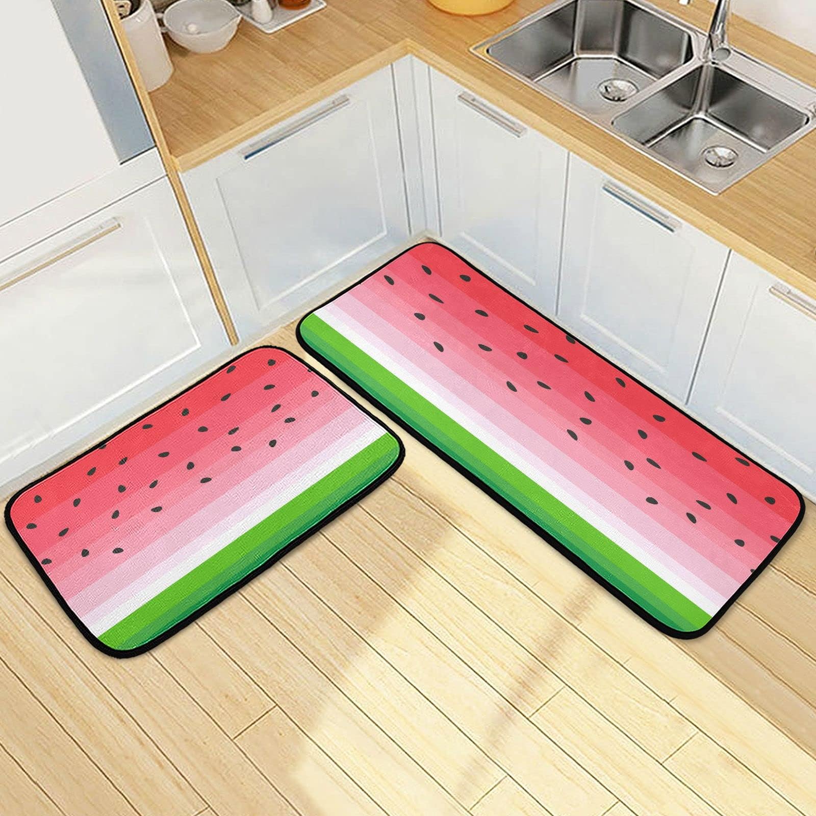 Amazon.com: Summer Watermelon Kitchen Mat Rugs Set of 2 Fruit Tropical ...