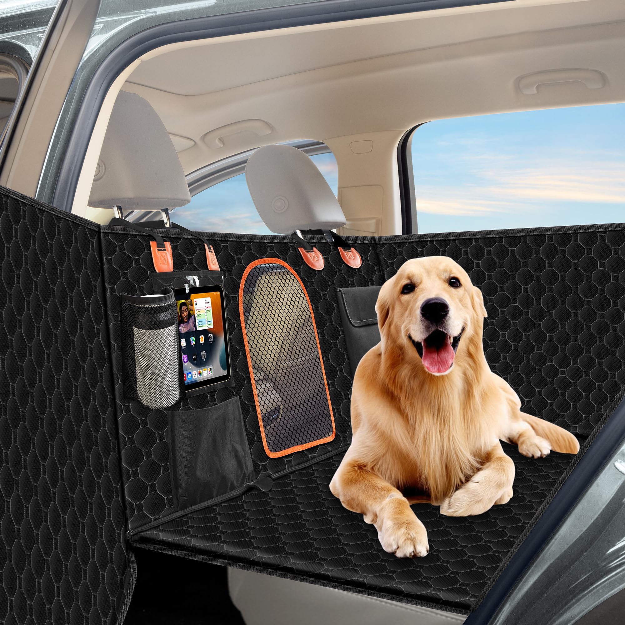 Amazon.com: Senose Backseat Cover for Dogs in Car, Dog Back Seat ...