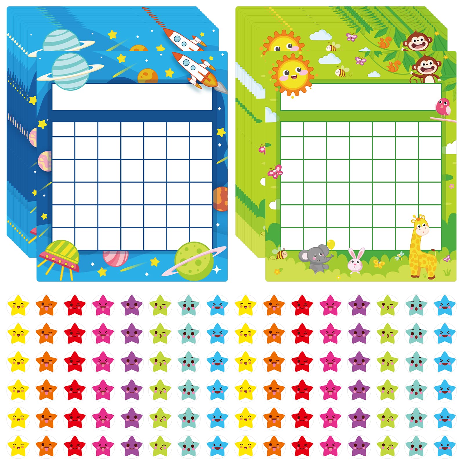 66 Pack Incentive Chart With Star Stickers Reward Chart Kids ...