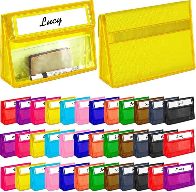 Amazon.com: Lewtemi 36 Pcs Magnetic Storage Pockets Whiteboard ...