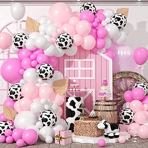 Amazon.com: Pink Cow Balloon Arch Garland Kit, Western Balloon Arch Kit ...