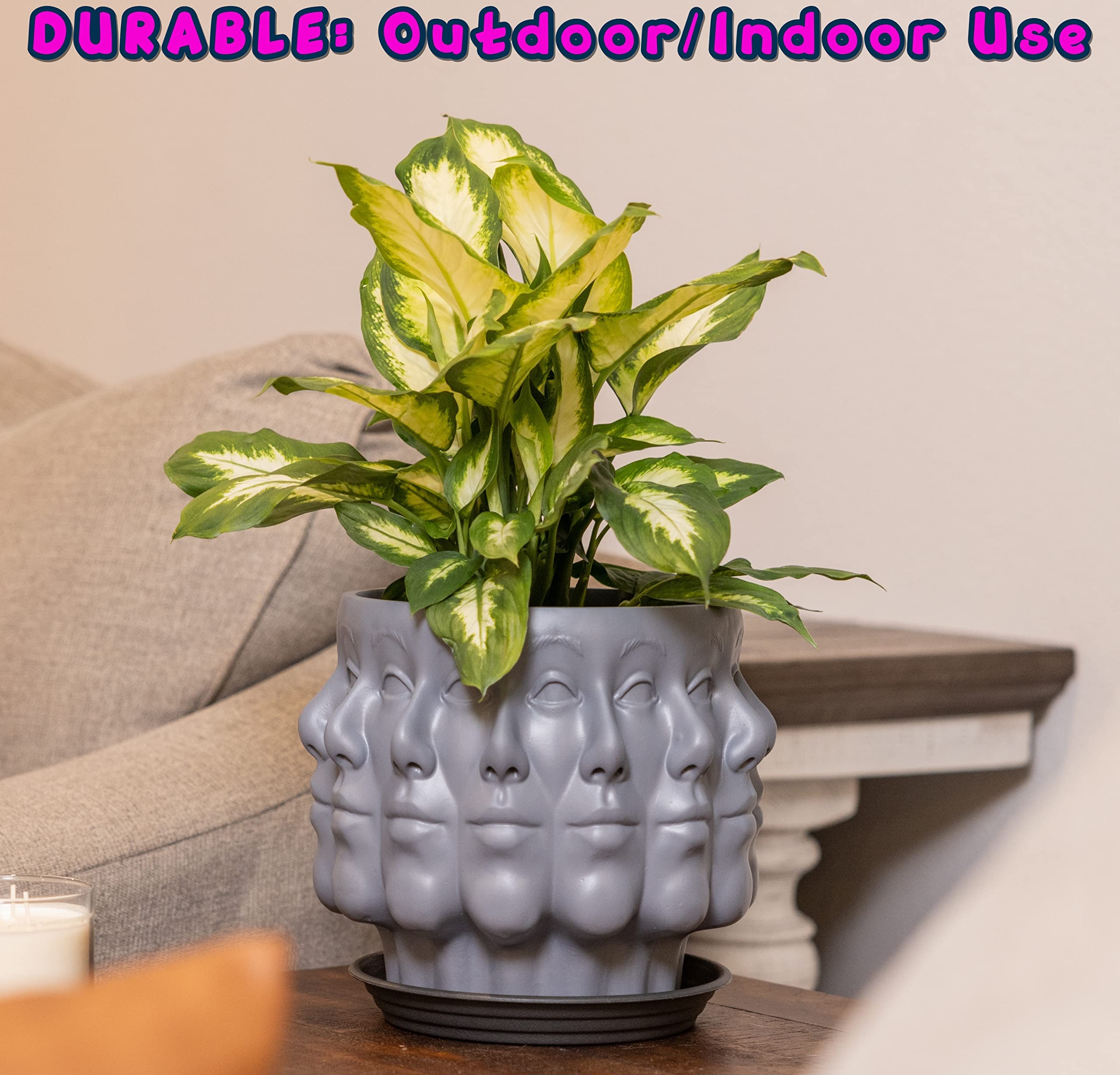Trendy Home & Garden Multi Face Head Planter - 11" Perpetual Face ...