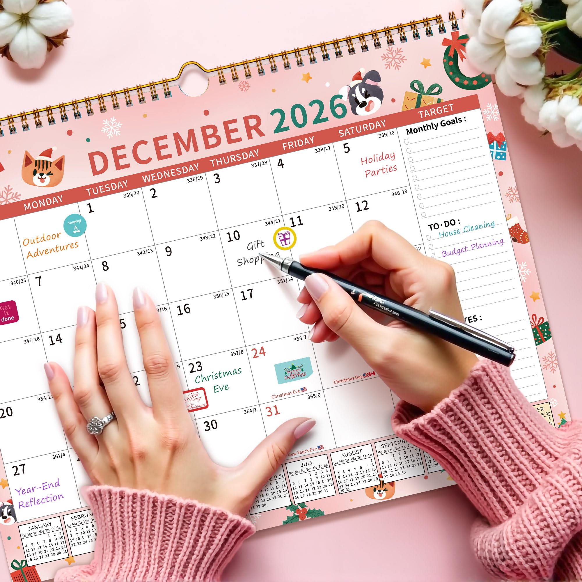 Snapklik.com : 2025 Wall Calendar Planner Hanging Spiral Bound Magnetic ...