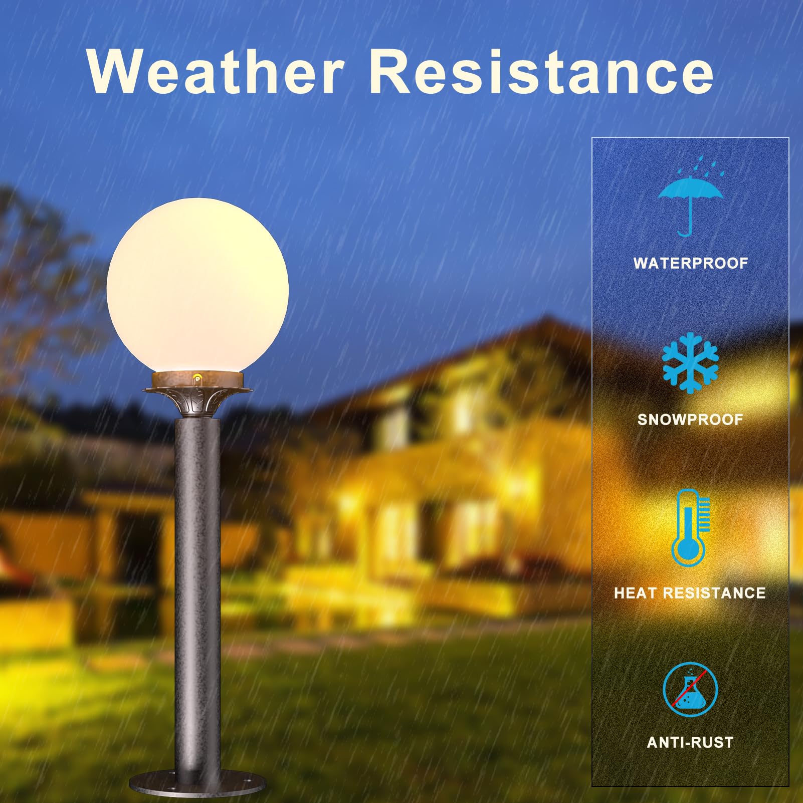 Westinghouse Lamp Post With Round Globe Westinghouse 48 Ft Solar Color