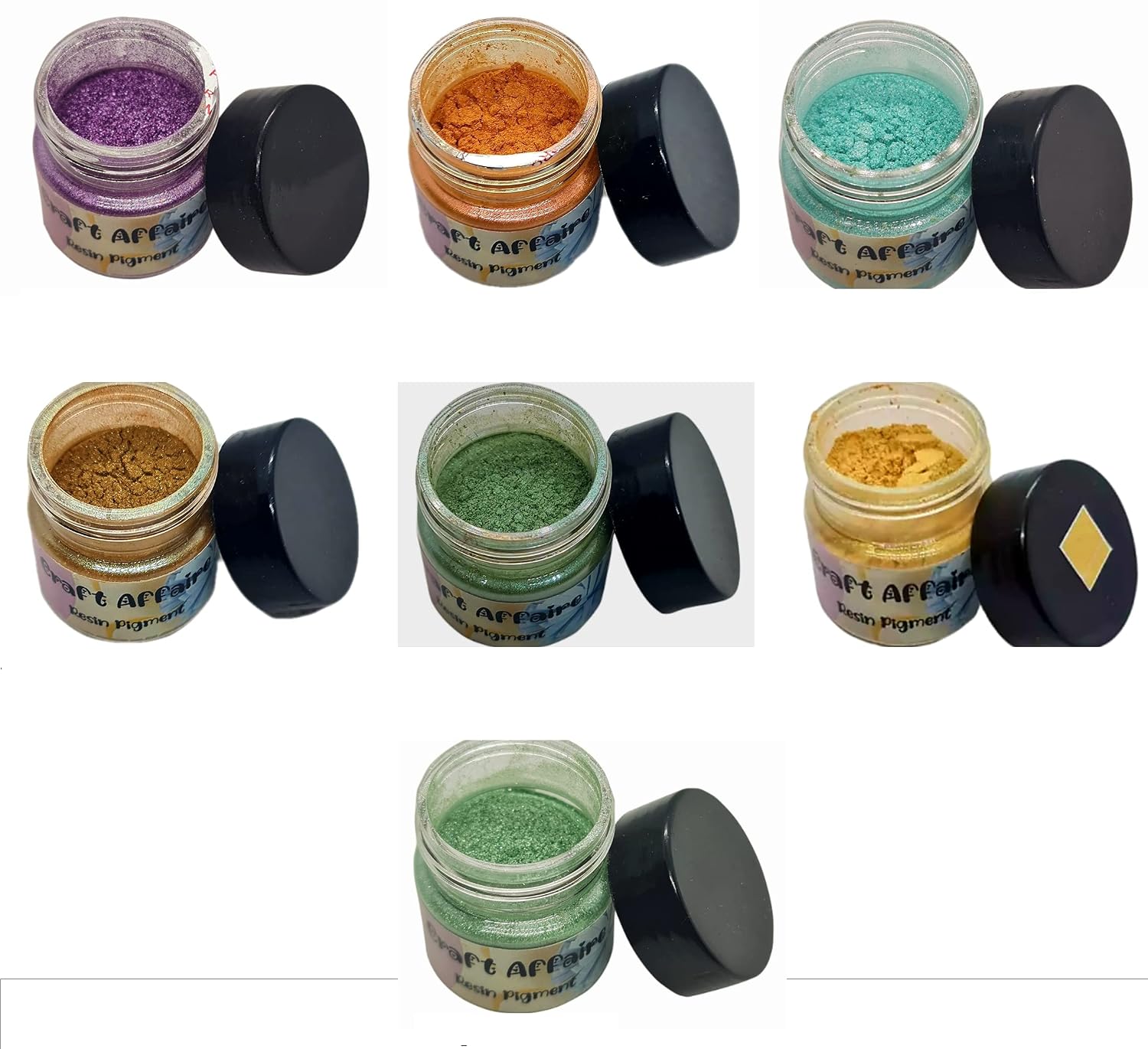 Craft Affaire-Set Of 7 Bright Shades Theme Resin Pearl Pigment-Voilet ...