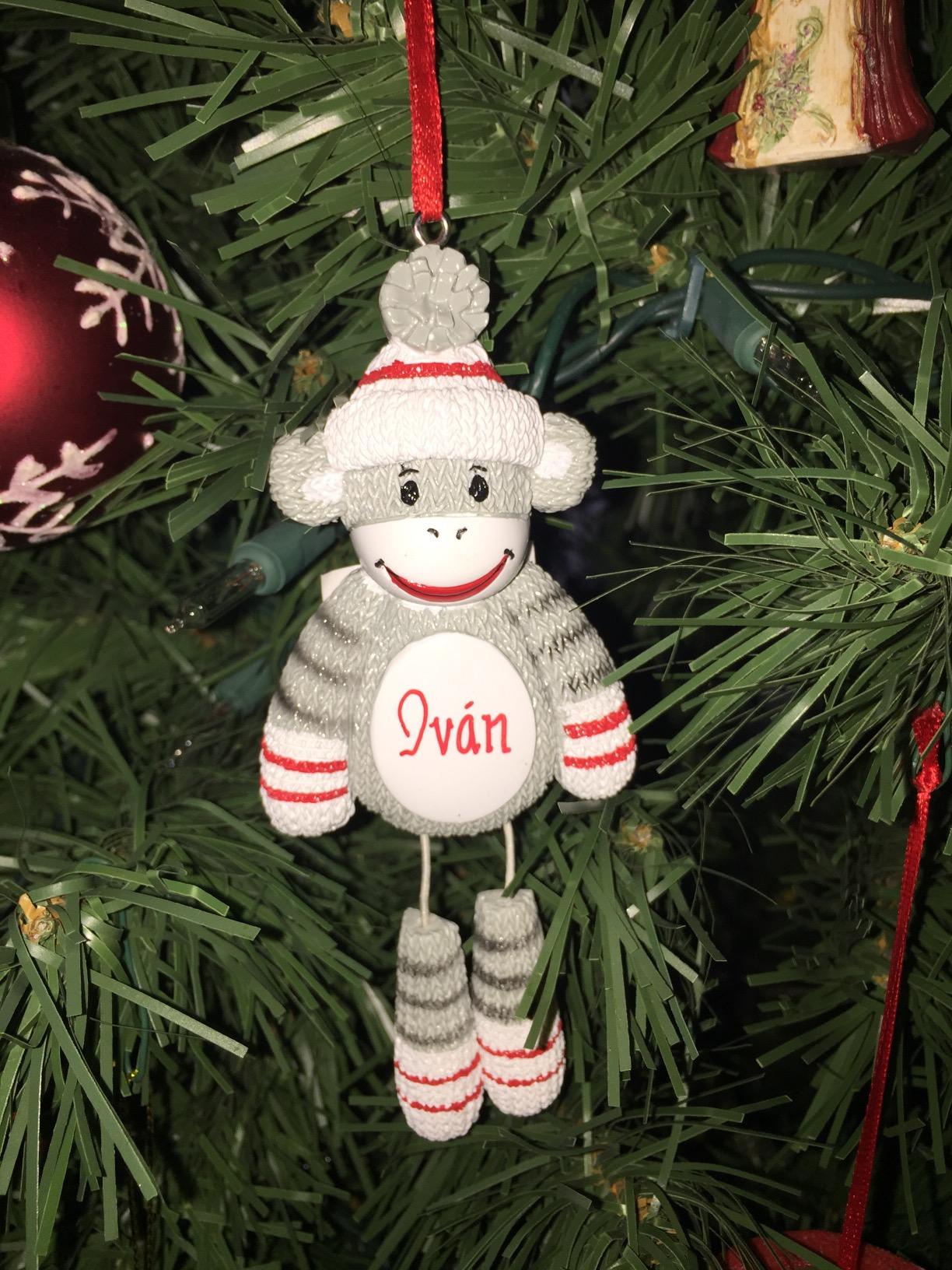 Amazon.com: Personalized Sock Monkey Ornament : Home & Kitchen