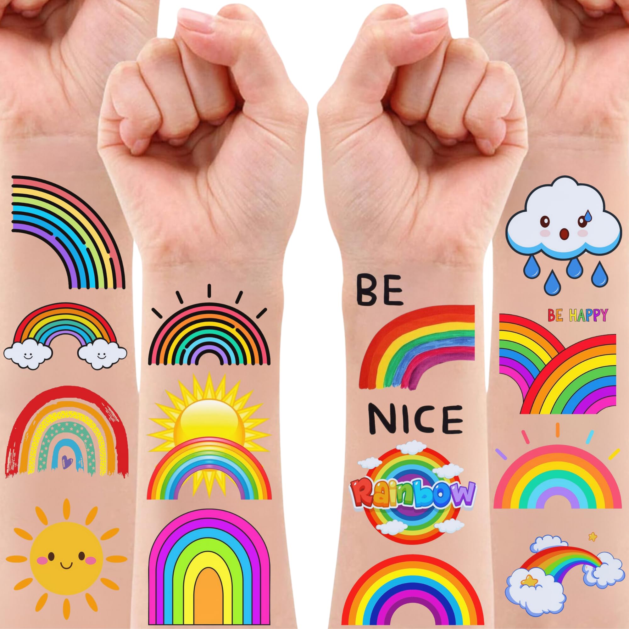 Rainbow Temp Tattoos Mini Colors Temporary Tattoo Set | Tatt Me