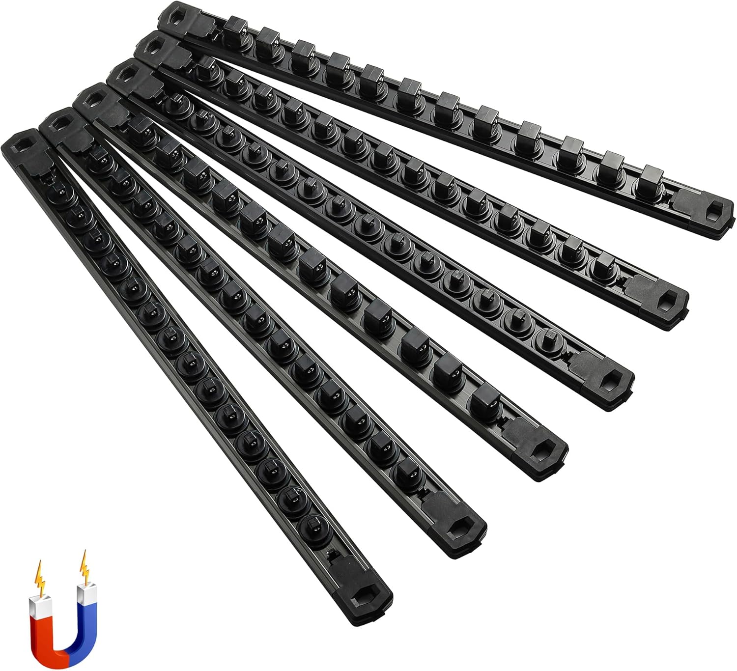 Amazon.com: ALOANES 6-Piece Magnetic Socket Organizer, Heavy Duty ...