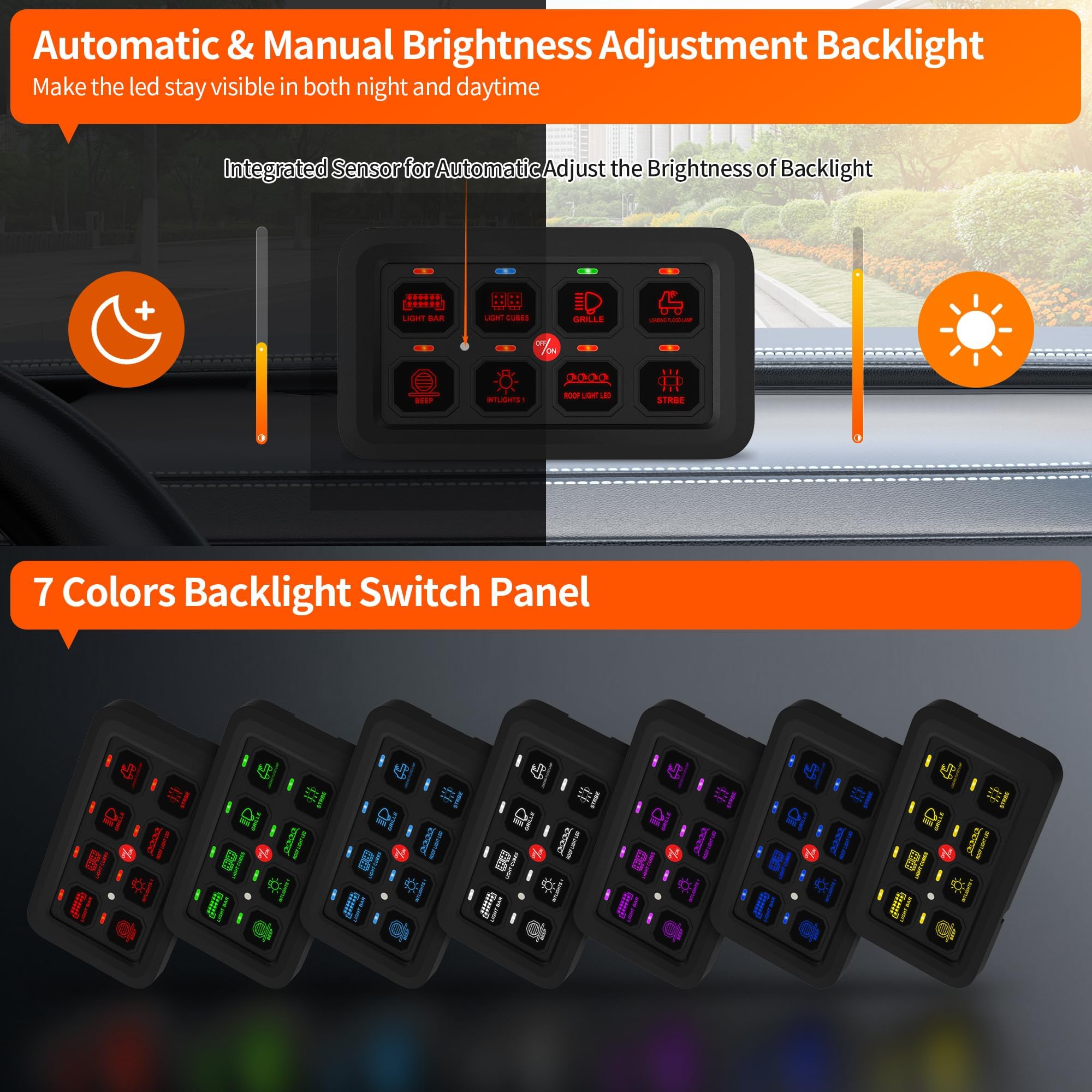 Snapklik.com : 8 Gang Switch Panel RGB LED Light Switch Panel ...