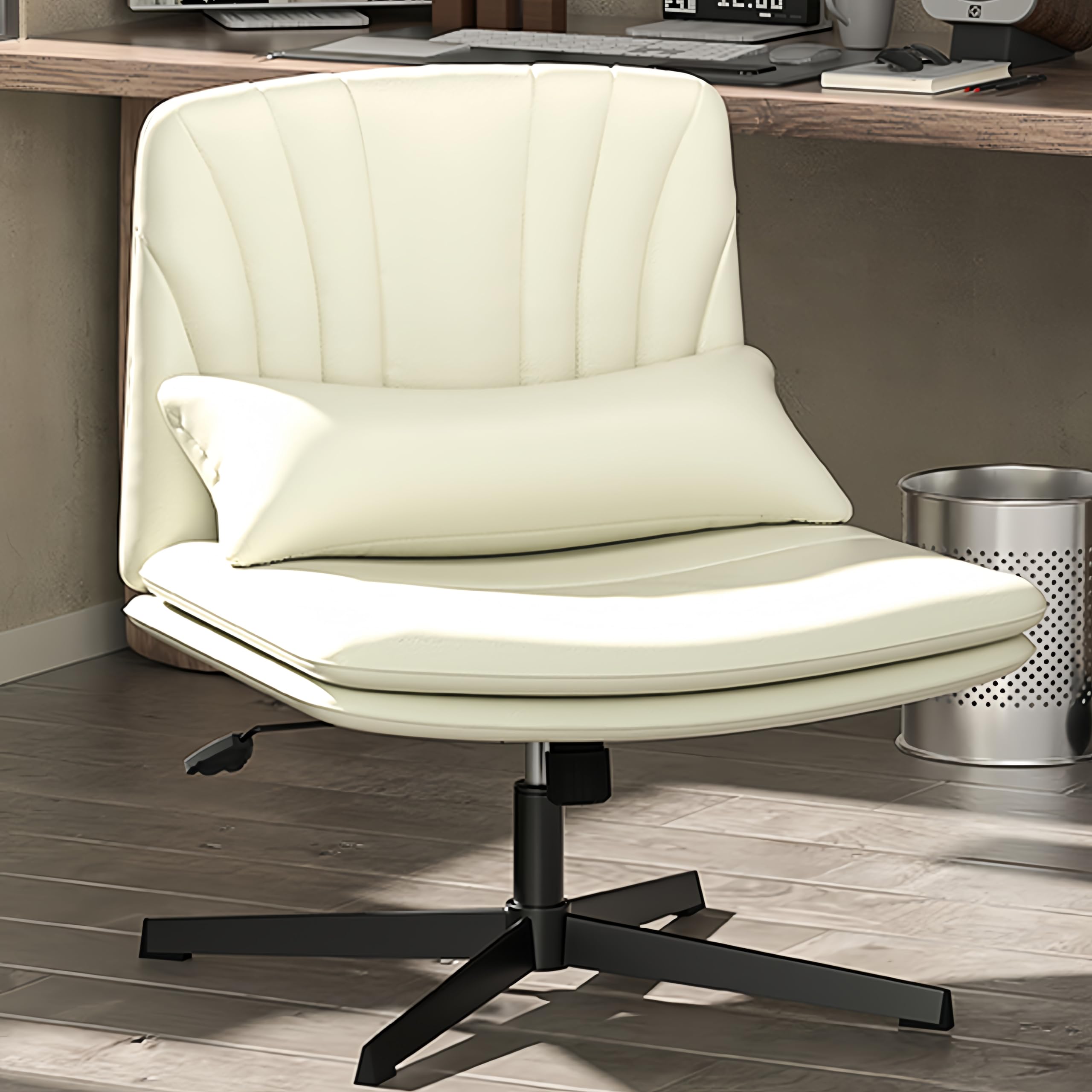 Amazon.com: HONIFUR Extra Wide Seat Criss Cross Legged Office Chair ...