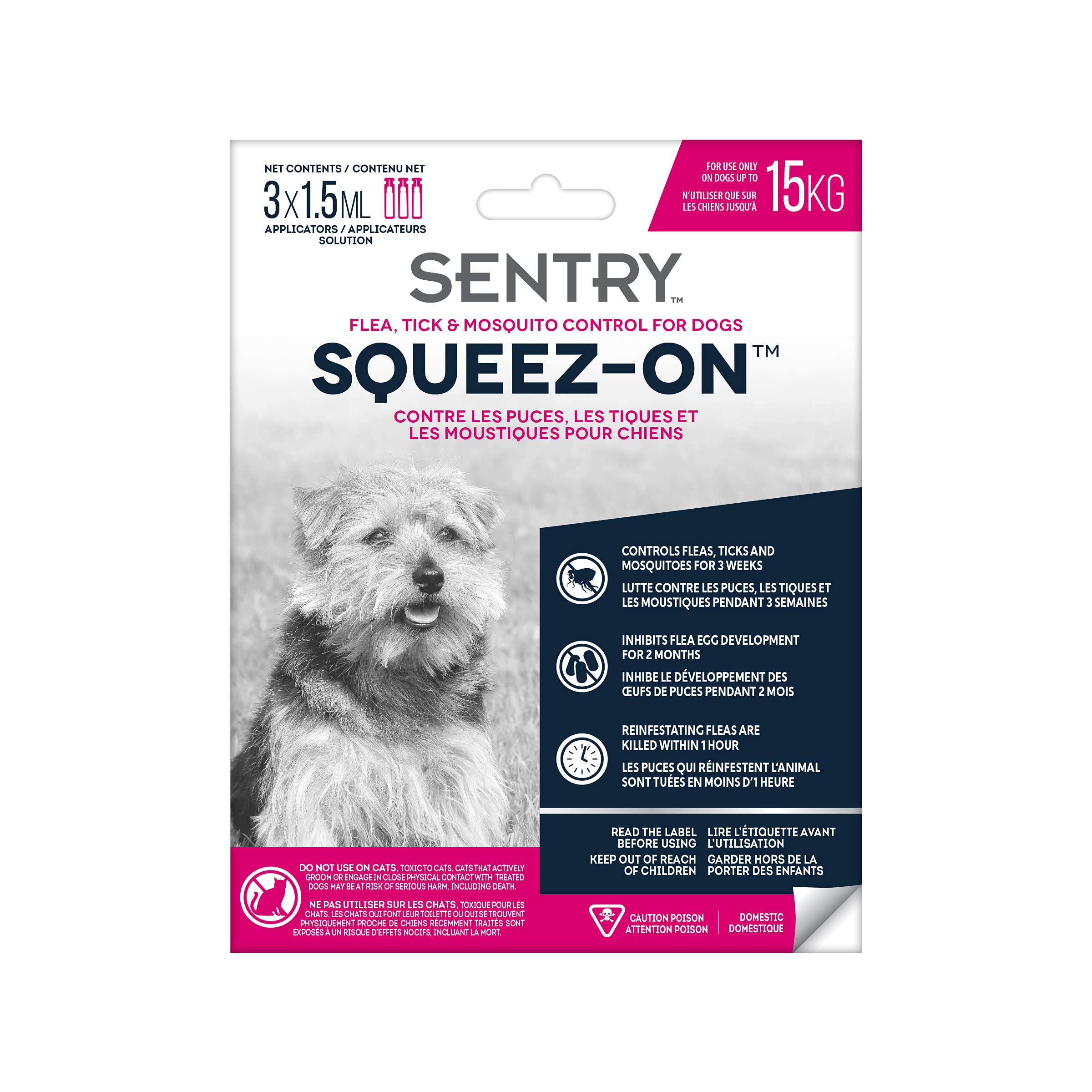 Sergeant's Sentry Flea, Tick & Mosquito Control for Dogs Weighing up to ...