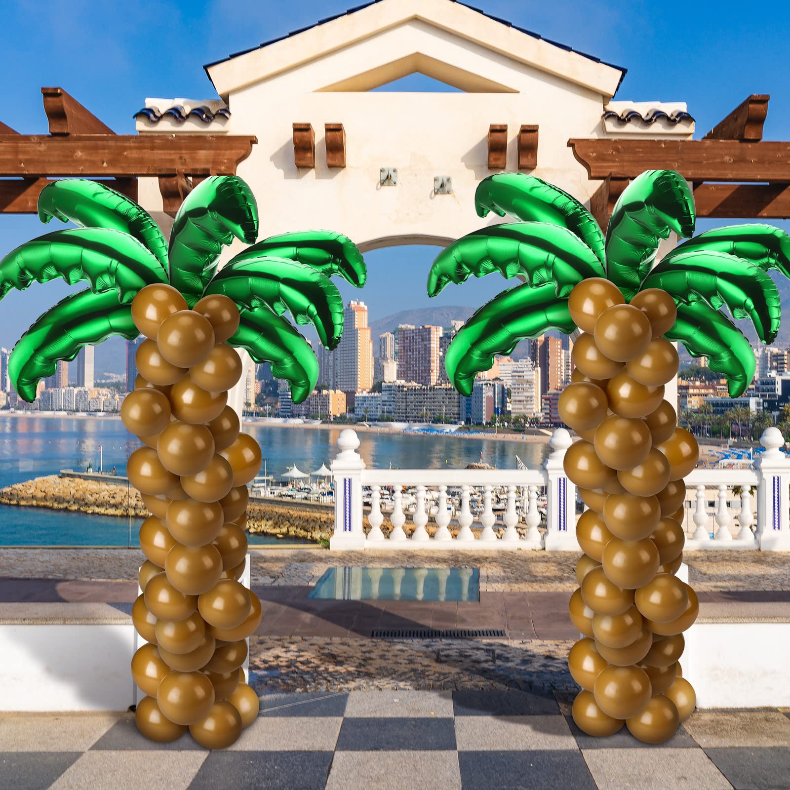 Snapklik.com : 100 Pcs Palm Tree Leaves Balloons Coconut Balloons Set ...