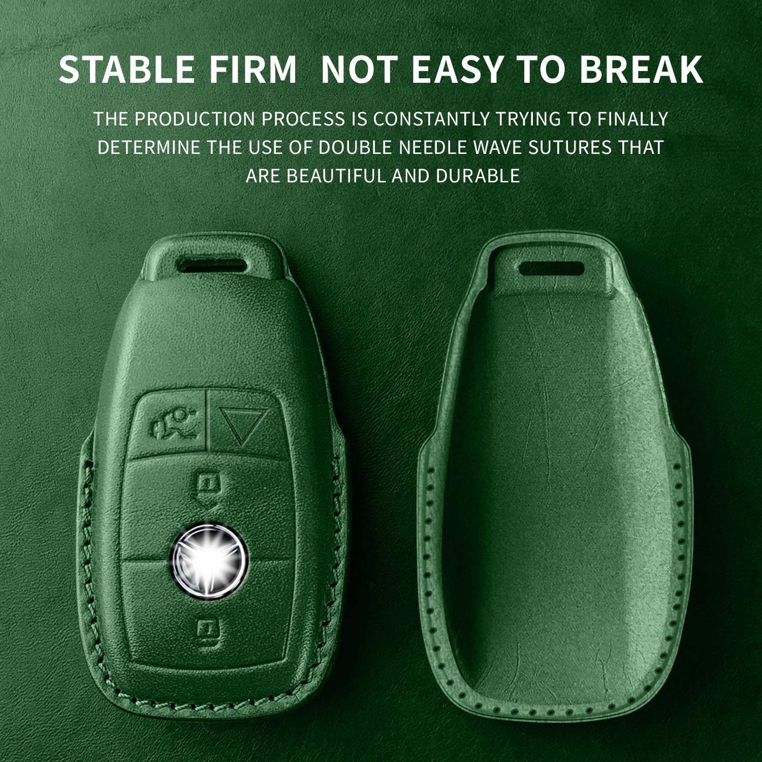 For Mercedes Benz Genuine Leather Key Fob Cover With Keychain for-mercedes-benz-genuine-leather-key-fob-cover-with-keychain