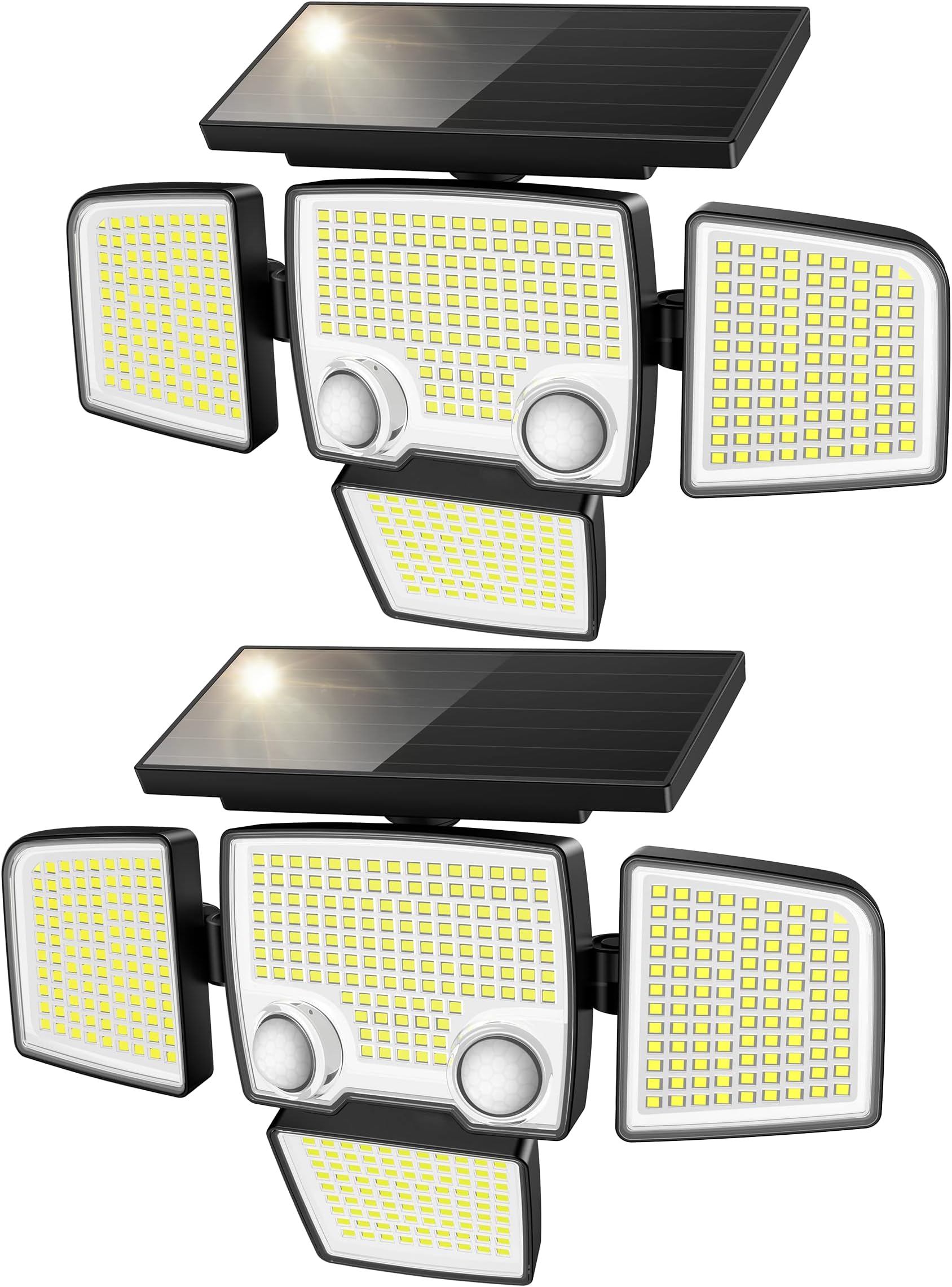 [2 Pack] Solar Lights Outdoor Motion Sensor, 286 LED 3000 LM Solar ...