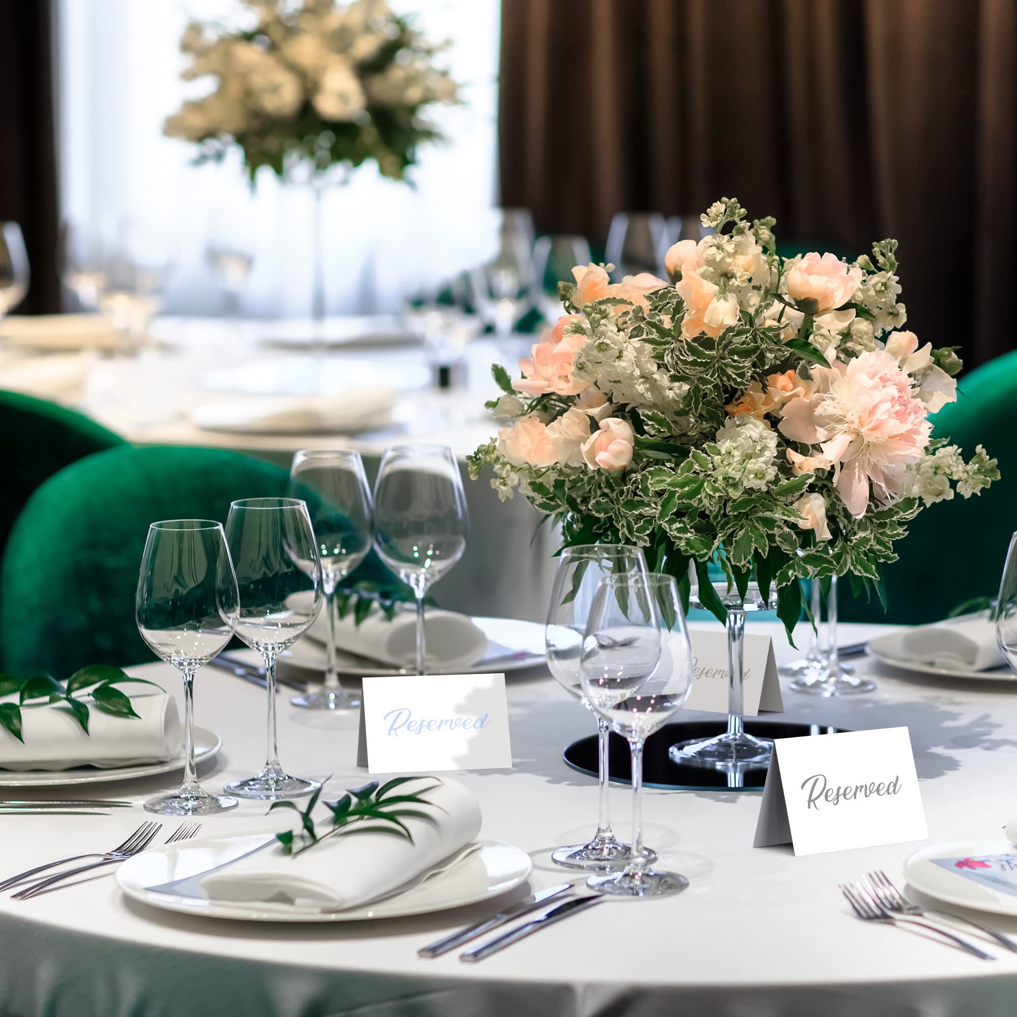 Snapklik.com : 10 Pack Silver Reserved Table Signs For Wedding 3x4 ...