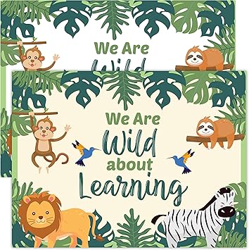 Amazon.com : Decorably Wild About Learning Classroom Theme Set with ...