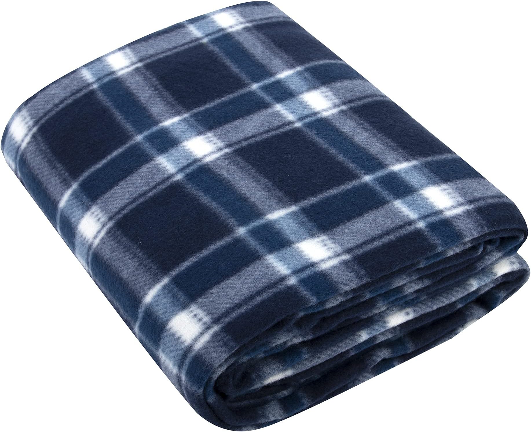 Amazon.com: MAINSTAYS FLEECE THROW 50 in x 60 IN/ BLUE & GRAY PLAID ...