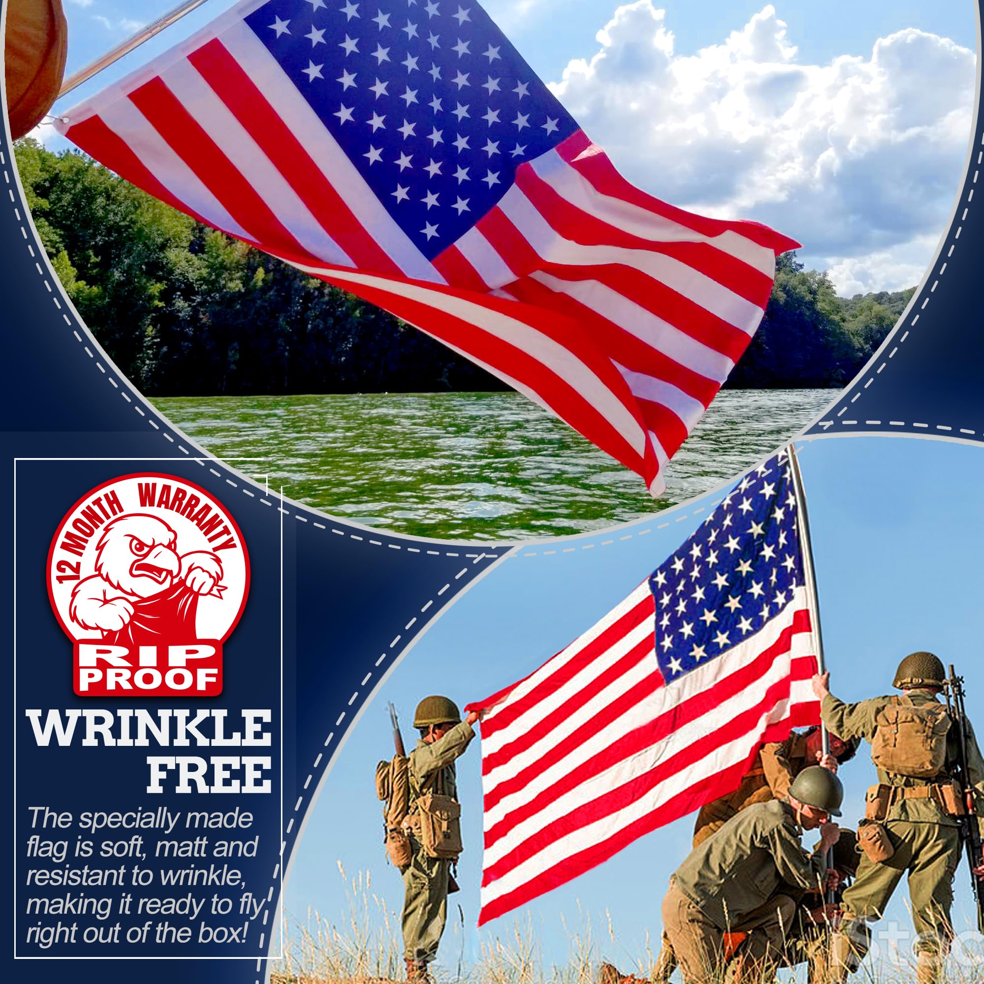 Snapklik.com : Anley Rip-Proof Double Sided 3-Ply American National ...