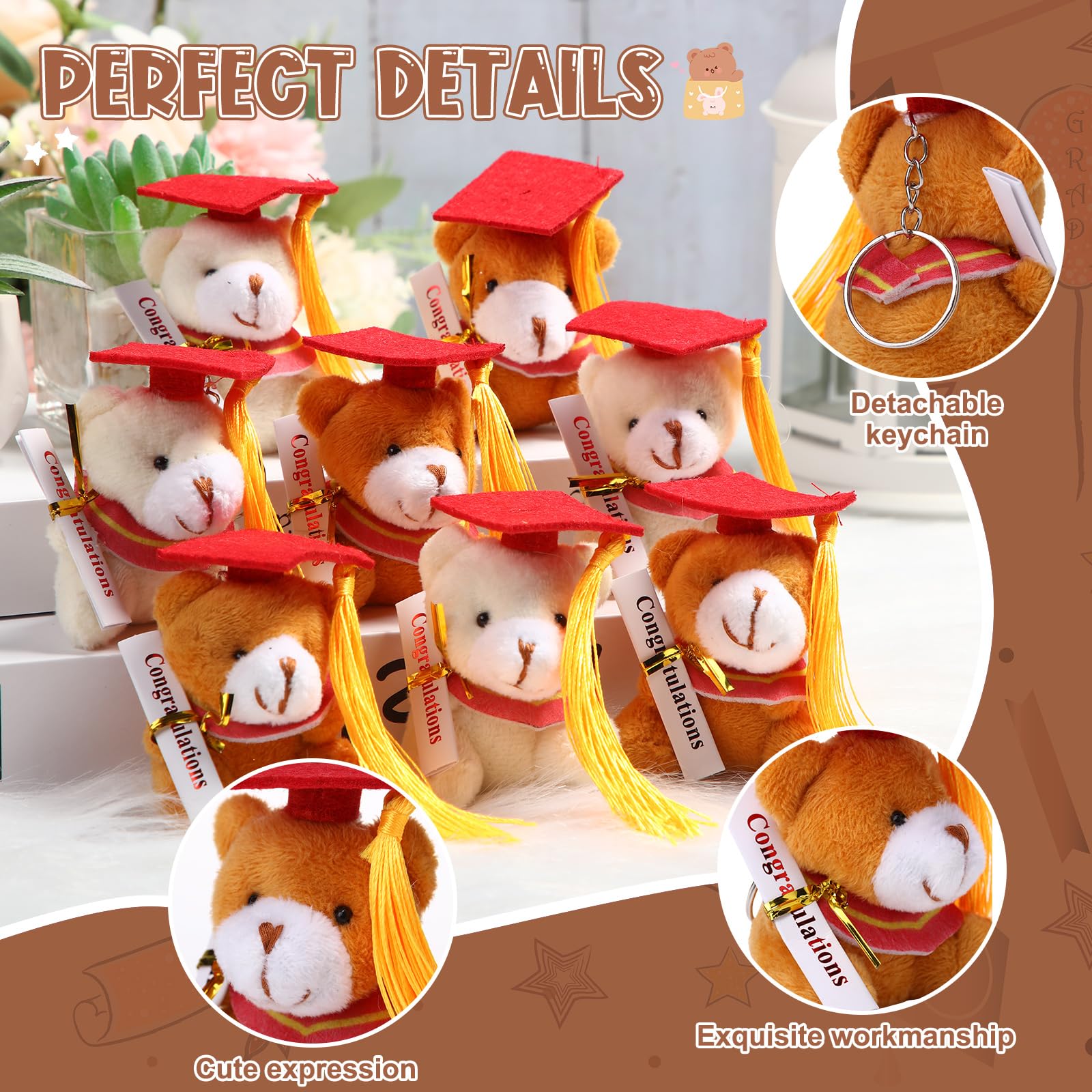 Snapklik.com : Libima 32 Pcs Mini Graduation Bear Bulk Graduation ...
