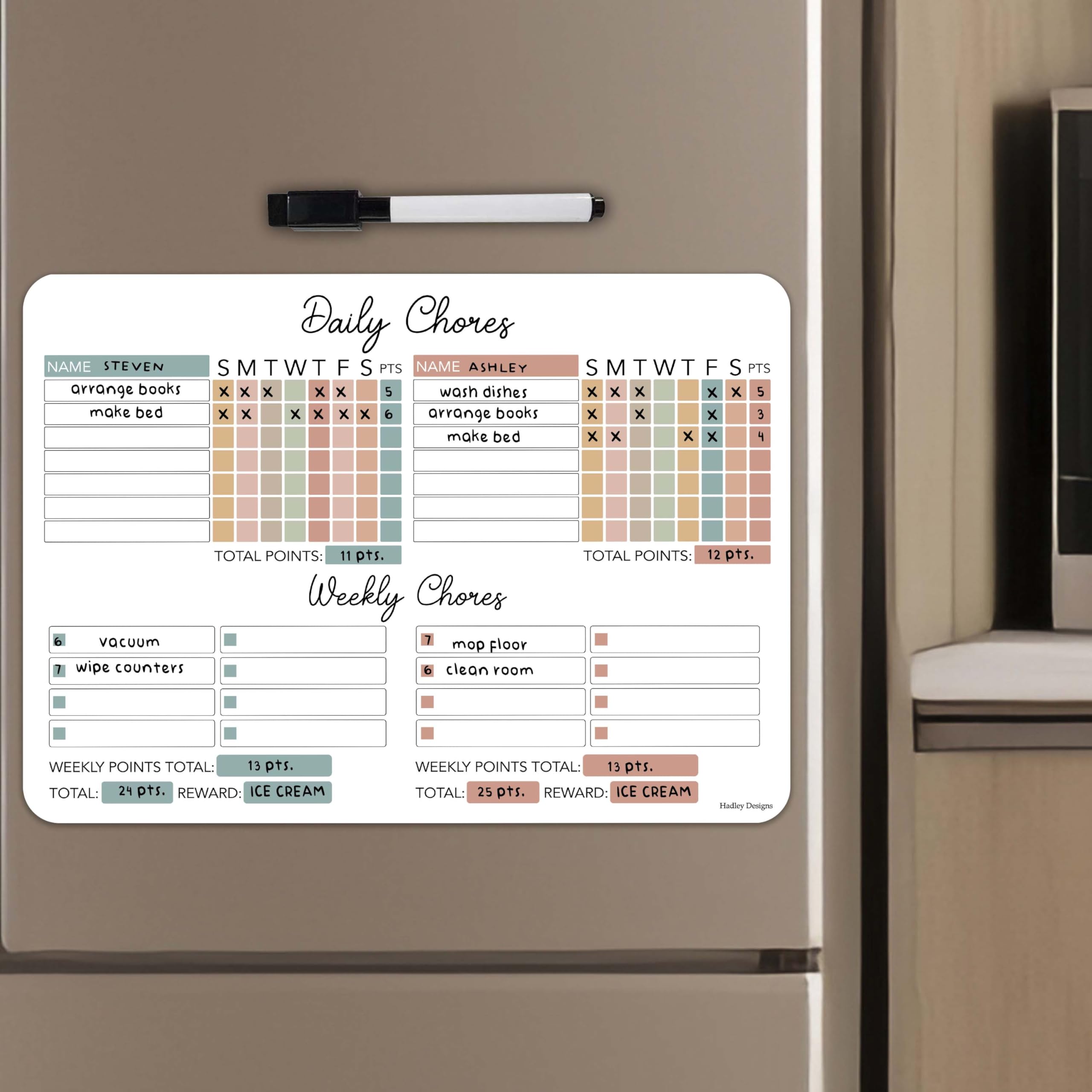 Snapklik.com : Magnetic Chore Chart For Kids Multiple Kids Dry Erase ...