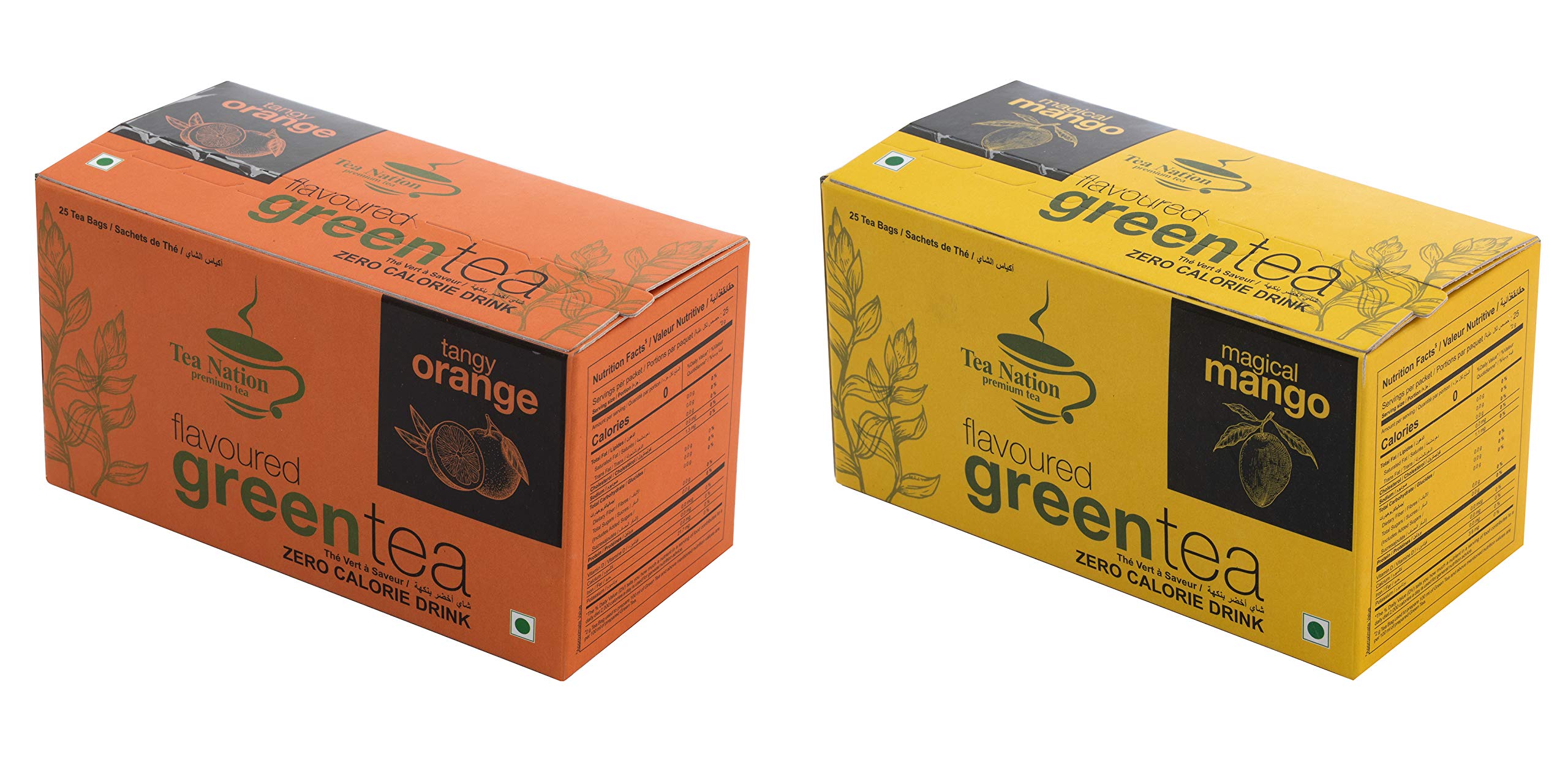 Tea Nation Natural Luscious Flavoured Combo Orange Tea And Mango ...