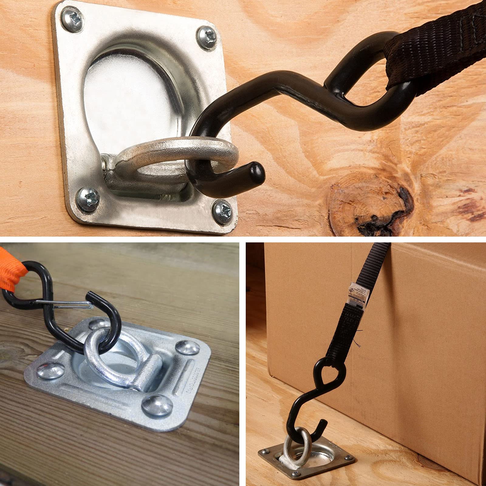 Snapklik.com : 6Pack Recessed D-Ring Tie Down Anchors - Heavy Duty Kit ...